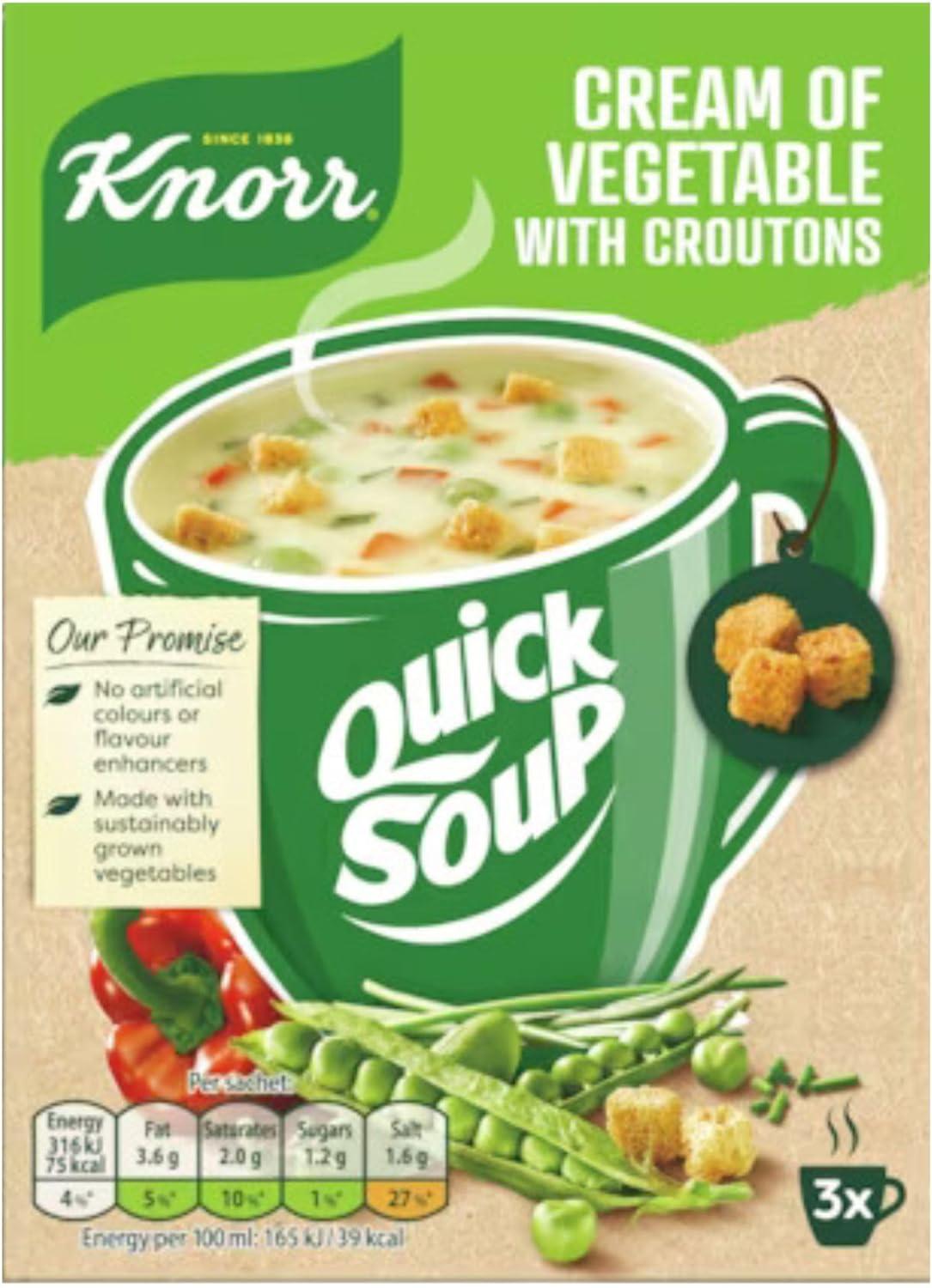 Instant Knorr Soup Bundle with 4 Knorr Quick Soup Flavours (4 Pack / 12 Instant Soup Sachets ...