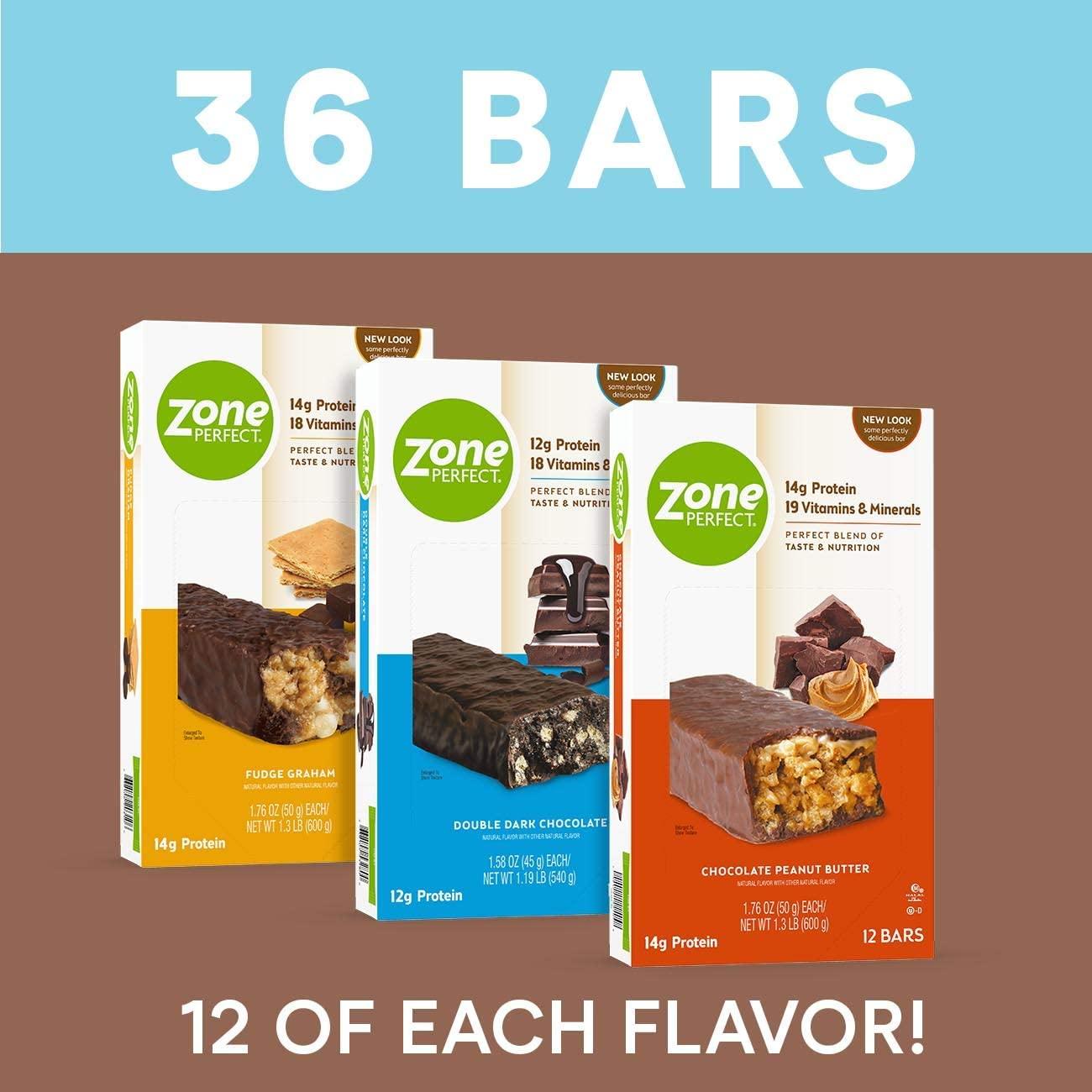 Zone PERFECT Protein Bars Variety Pack - High Protein with Vitamins ...