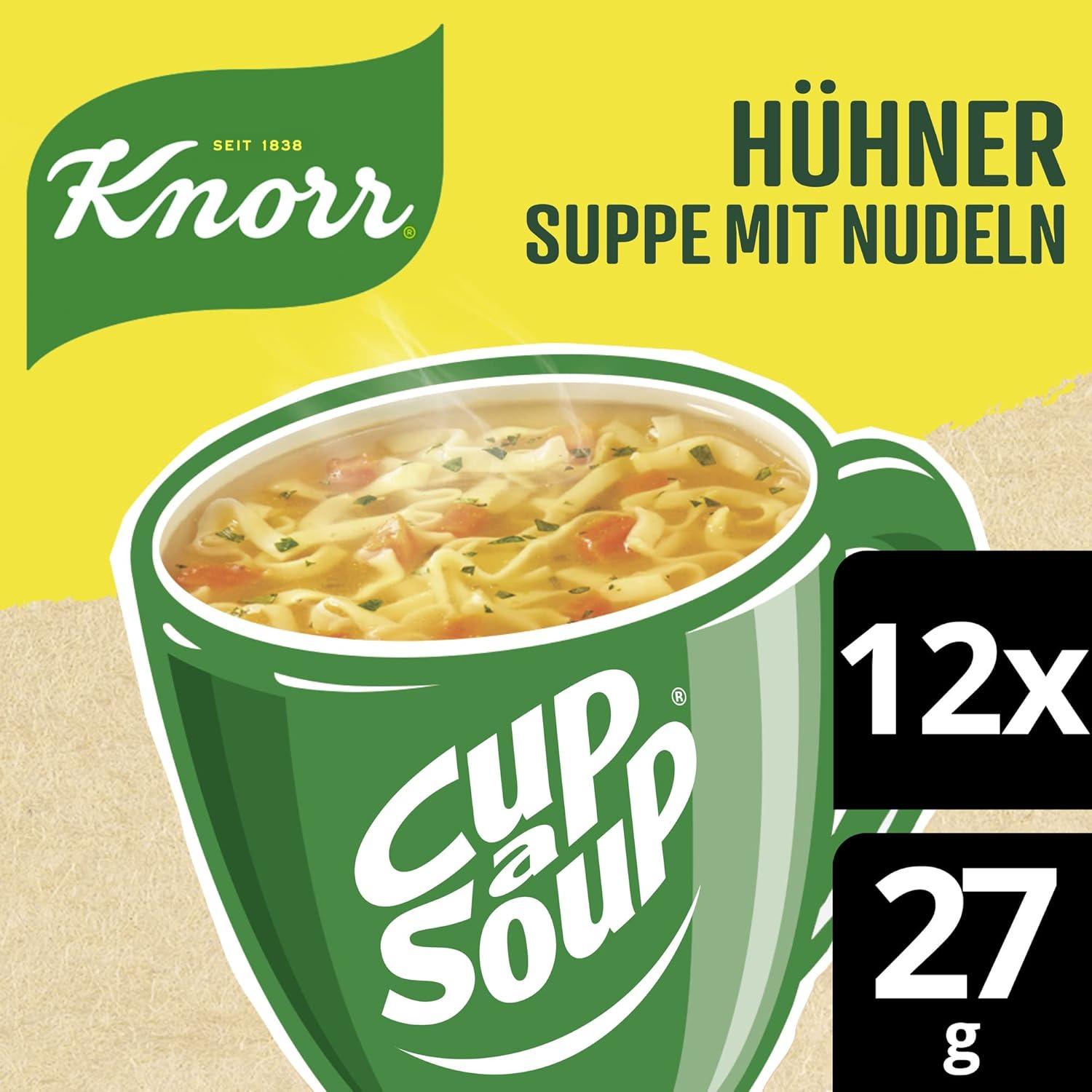Knorr Cup-a-Soup Chicken Noodle Soup - 12 Pack (3 Portions Each) | No Dyes No Additives | Fast ...