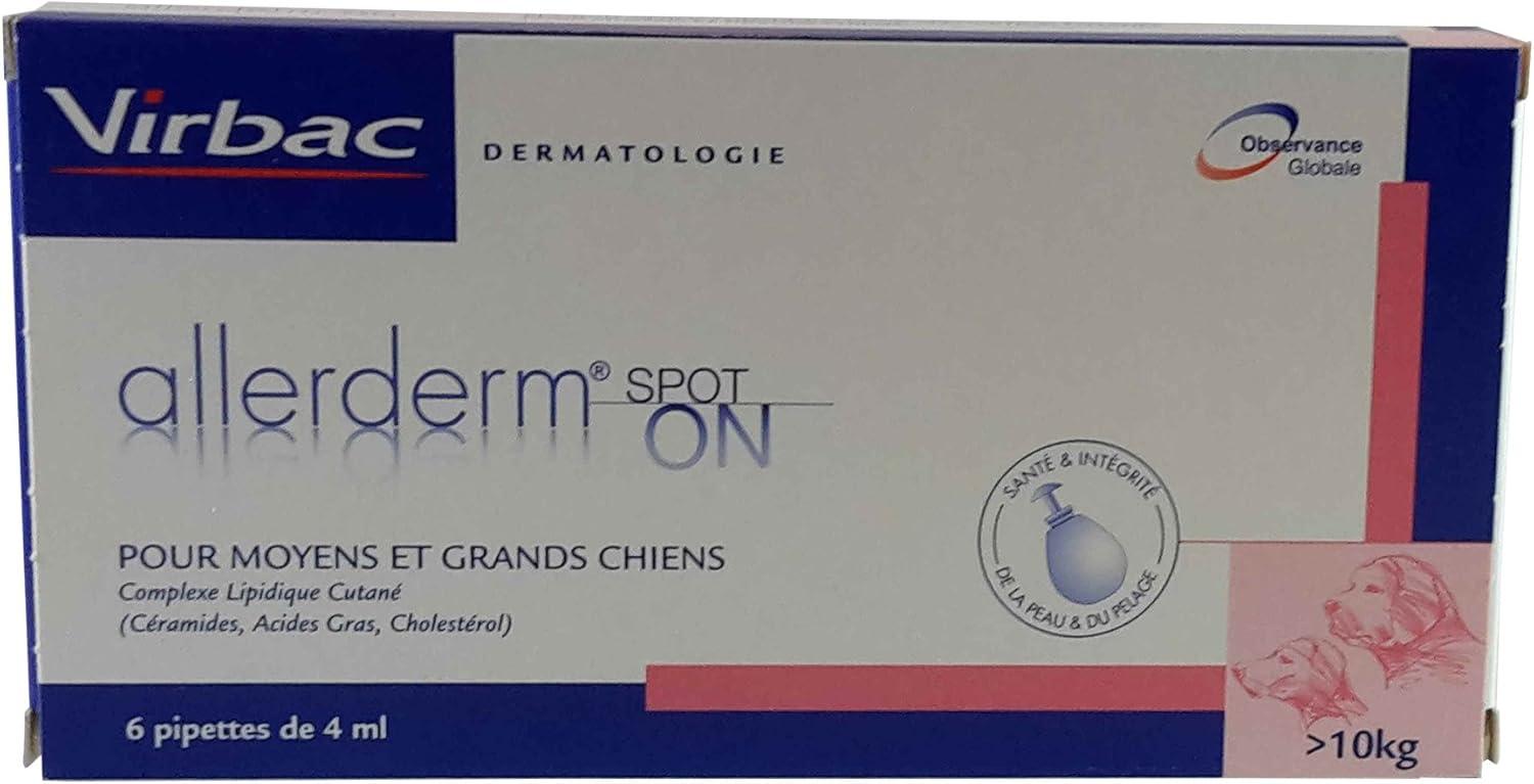 Virbac Allerderm Spot on 6 pipettes 4ml Skin care for dogs (+ 10 kg) in ...