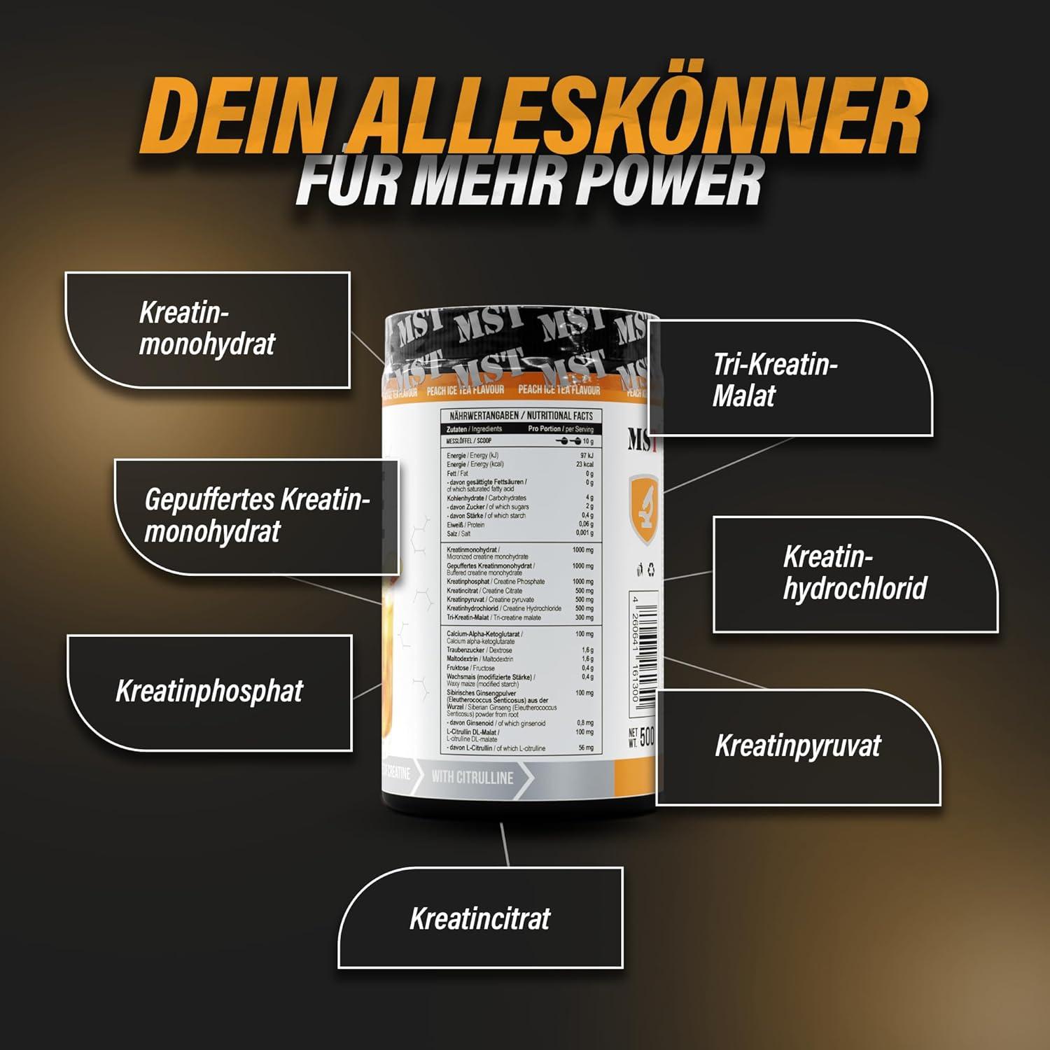 Buy Creatine Kick Powder - 7 Types of Creatine with Carbs & Citrulline ...