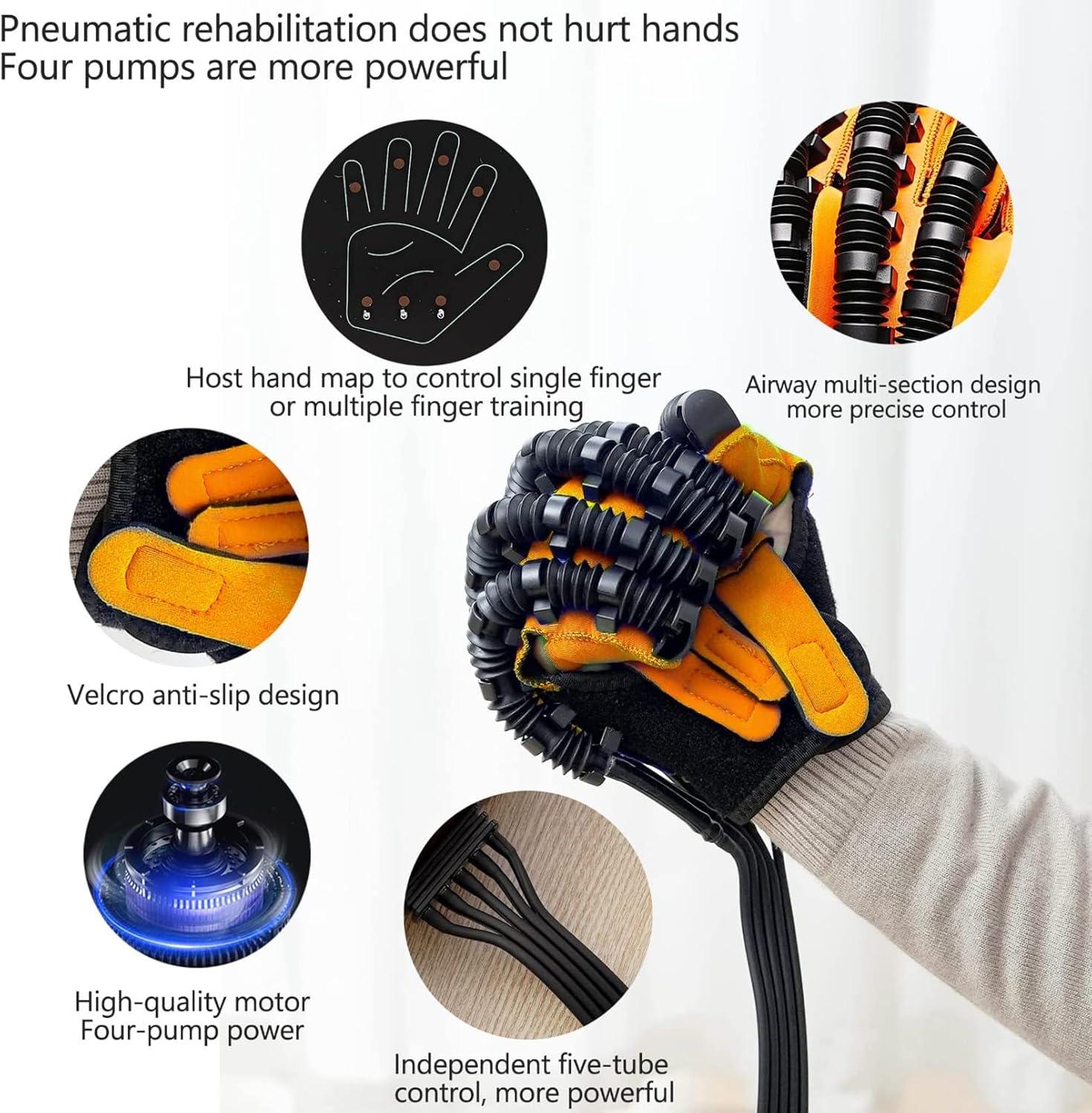 Hand Rehabilitation Robot Gloves 5 trachea independent control 4-pump ...