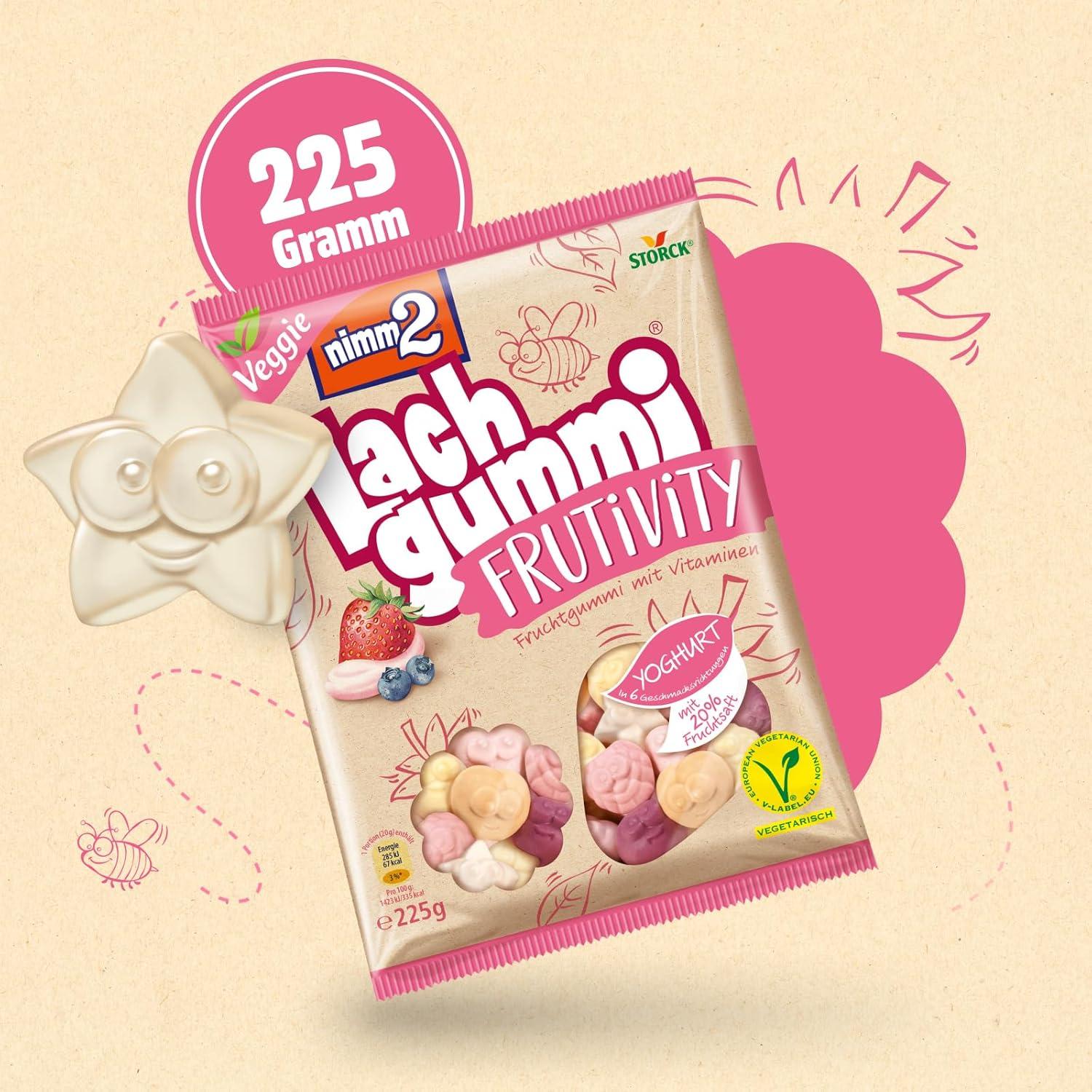 Nimm2 Lachgummi Frutivity Yoghurt - Vegetarian Fruit Gum with Juice ...