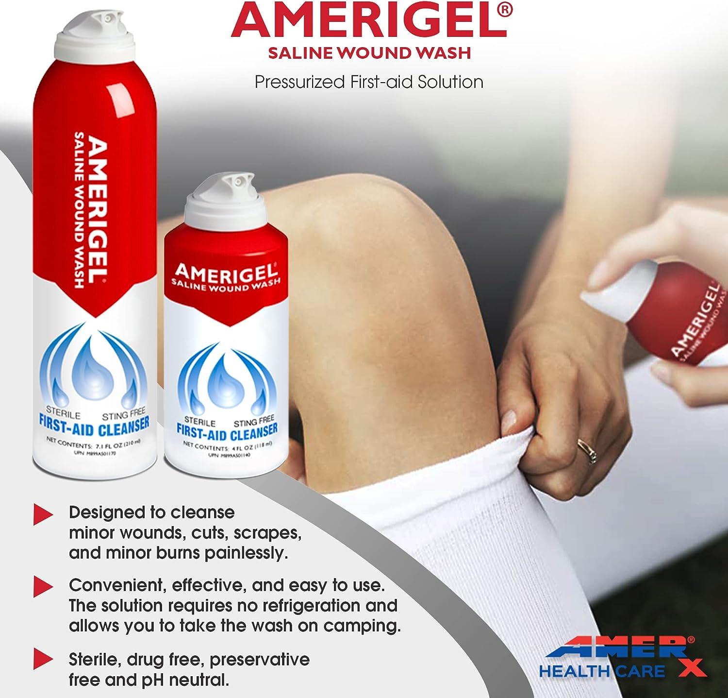 AMERIGEL Wound Care Bundle - Hydrogel Dressing & Saline Wash for ...