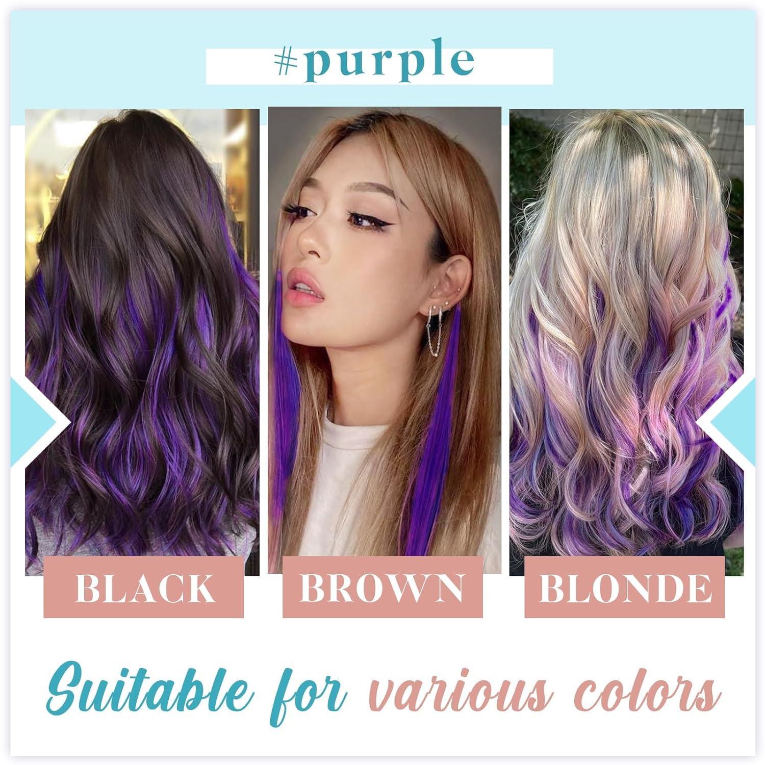 Runature i Tip Bonding Extensions - Real Hair Purple 55cm 22 Inch Remy ...