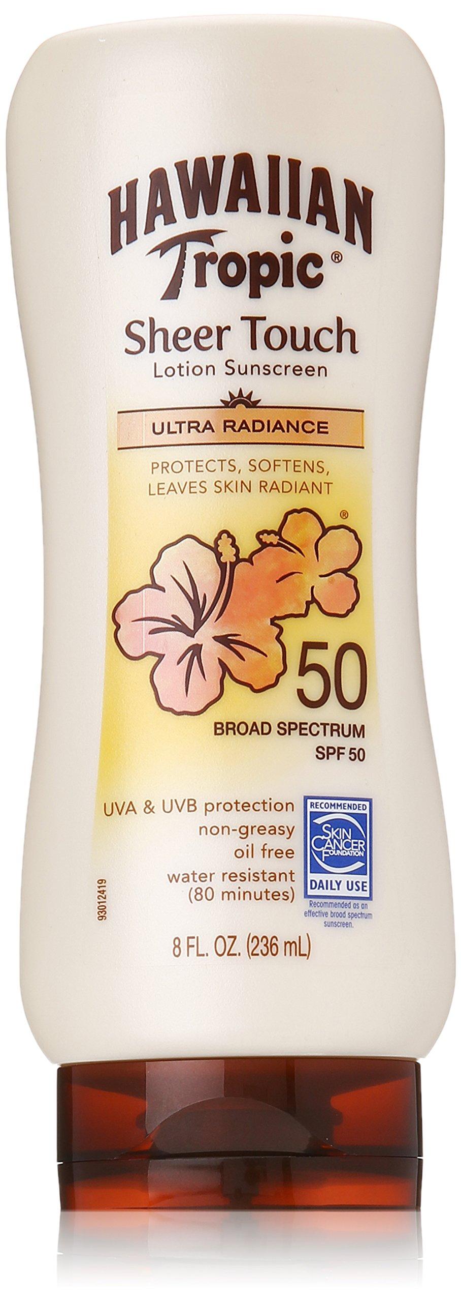 Hawaiian Tropic Sunscreen Sheer Touch SPF 50 - Broad Spectrum Sun Care ...