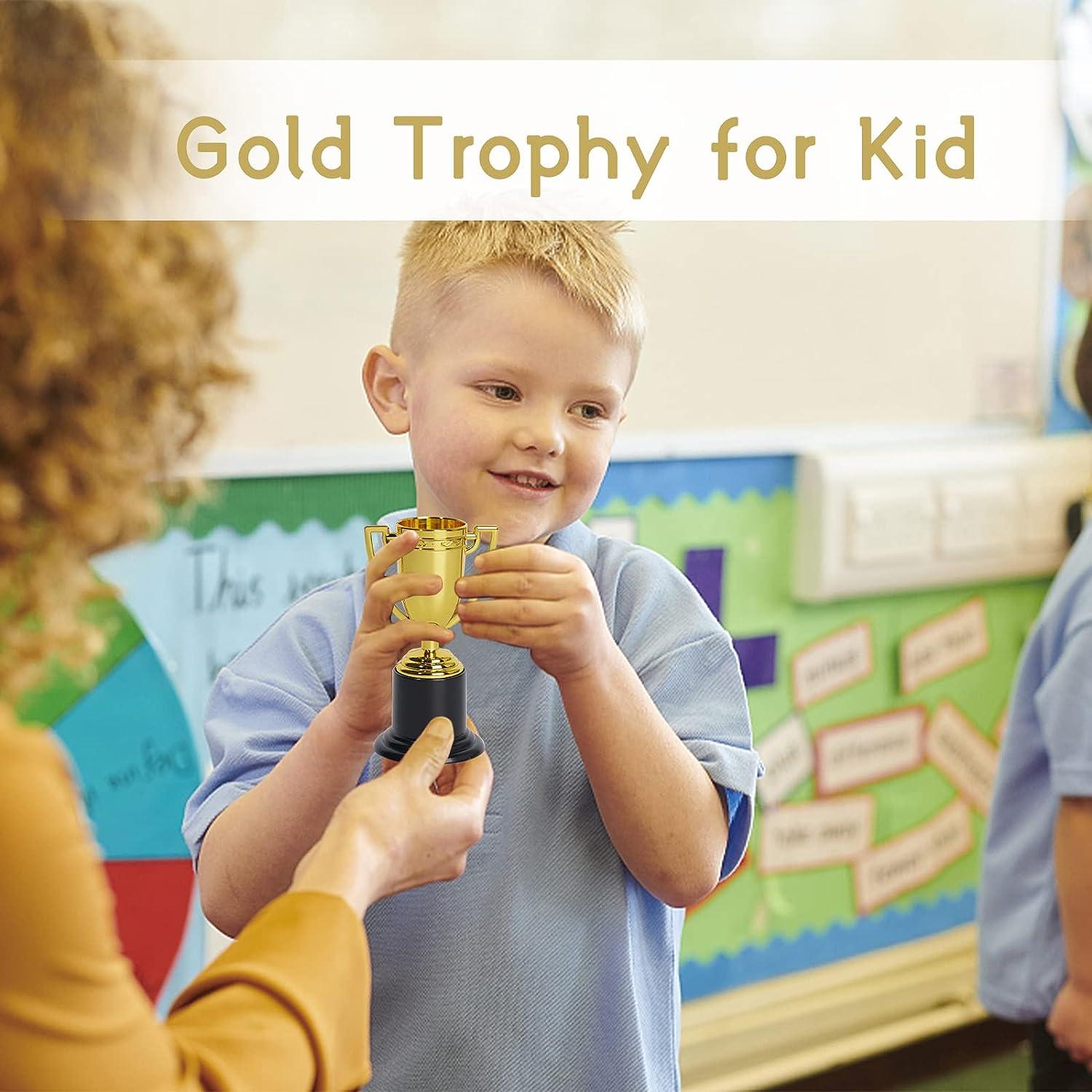 24 Pack Mini Gold Award Trophy Cup - 4 Inch Plastic Trophies for Kids ...