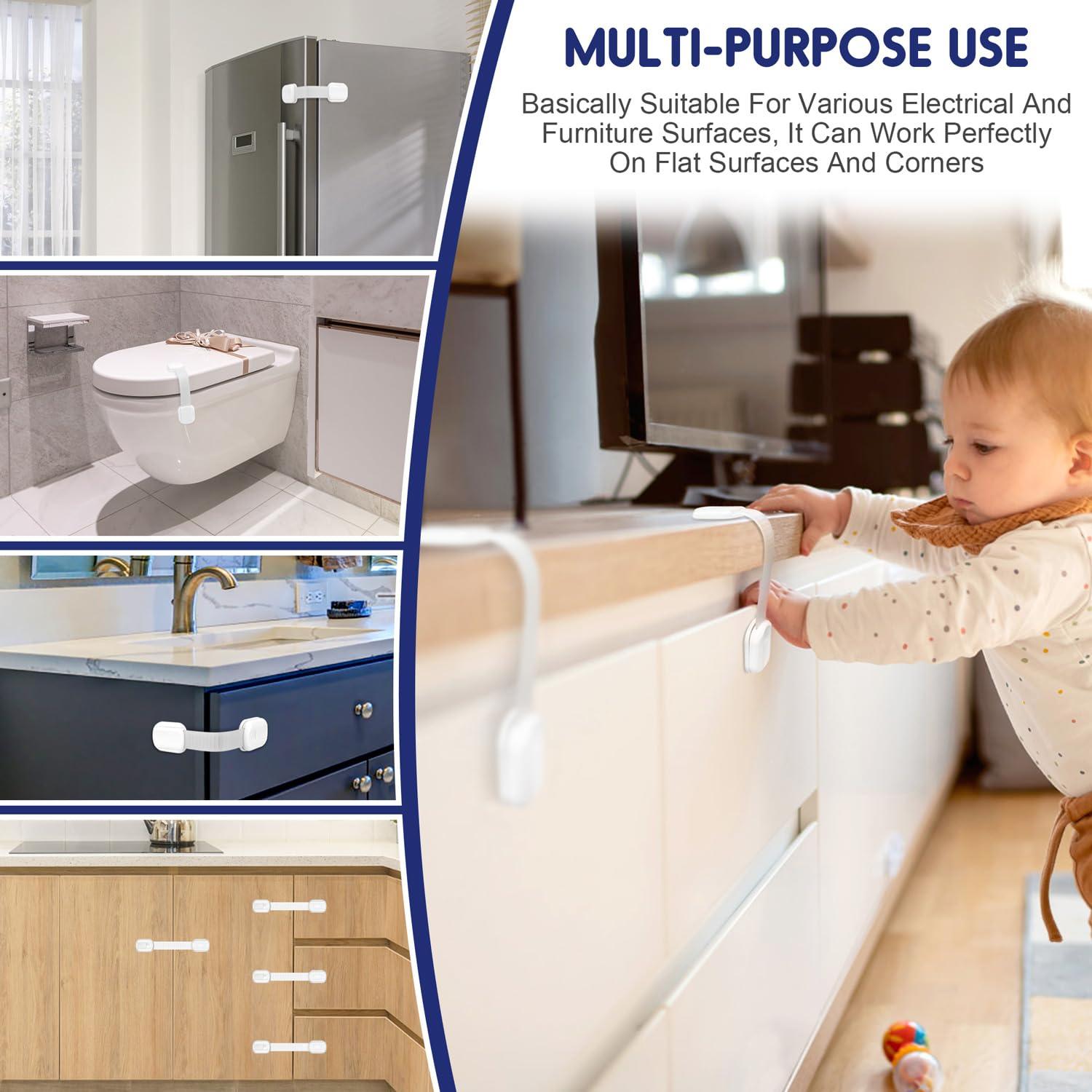 Kimsky 10-Piece Child Protection Cabinet Locks | Baby Safety Drawer ...