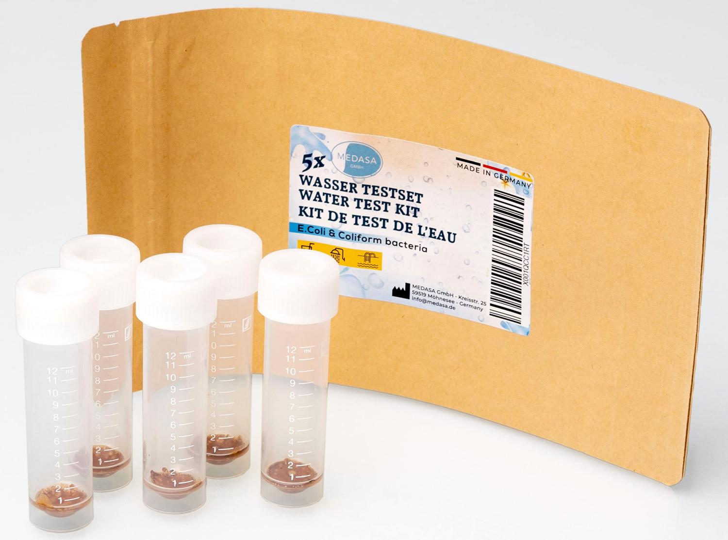 Medasa Water Test Kit for Coliform Bacteria & E.coli 5x Testing Set for ...