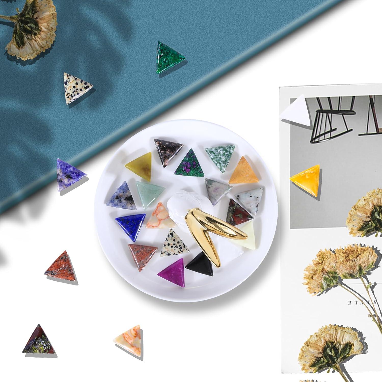 18 Natural Triangular Crystal Healing Stones Set | Aitsite Chakra Gems ...