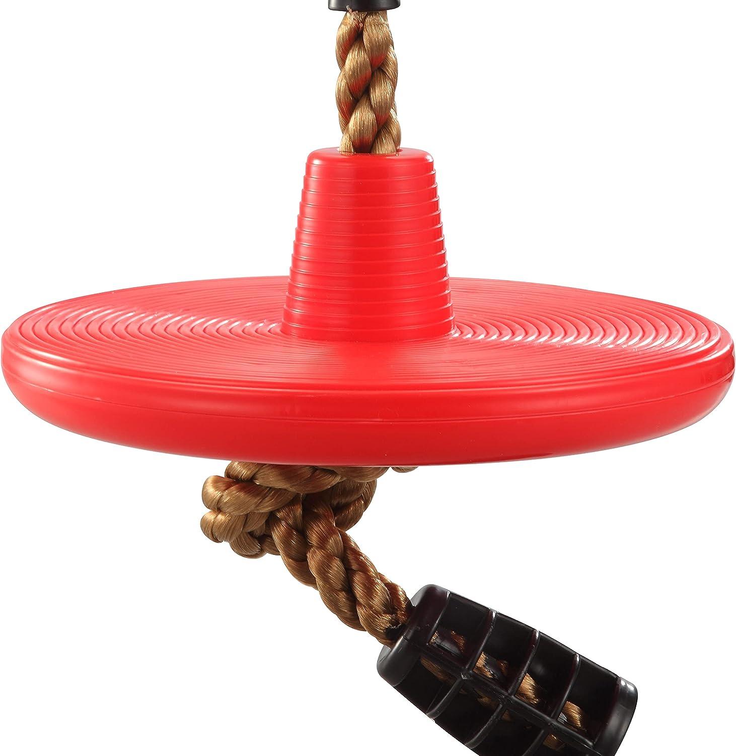 TURFEE Kids Tree Swing - Single Disk 6 Ft Climbing Rope with Carabiner ...