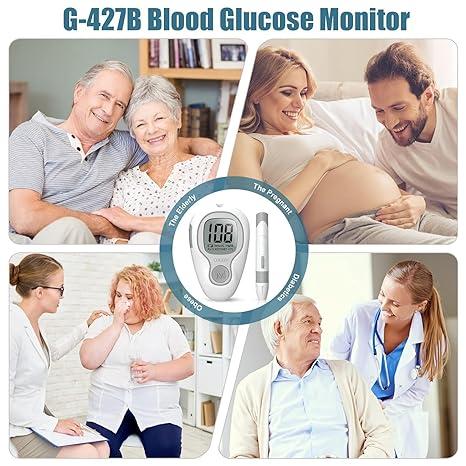 G-427B Blood Glucose Monitor Kit - 100 Test Strips & Lancets Lancing ...