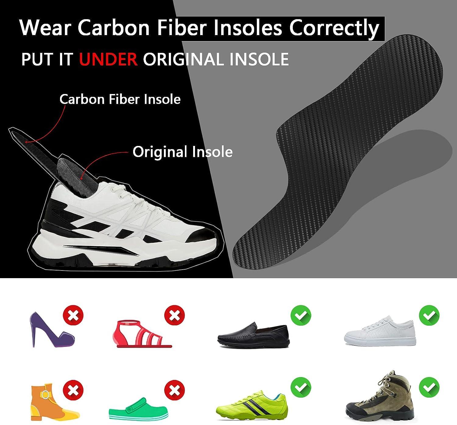 Carbon Fiber Insole for Morton's Toe Relief - 265mm Insert for Men ...