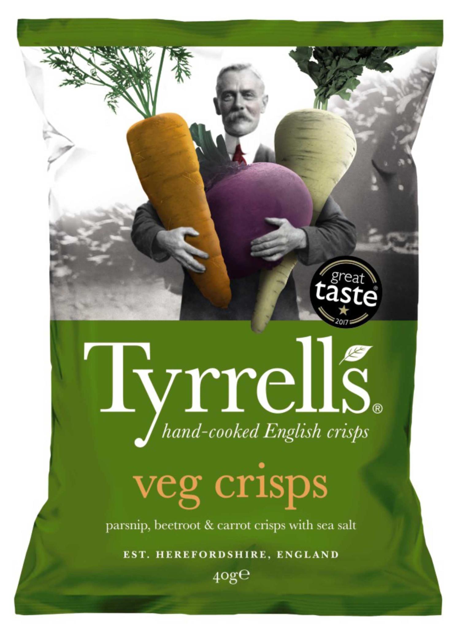 (24 Pack) Tyrrells Mixed Root Vegetable Crisps Lightly Salted 24 x 40g ...