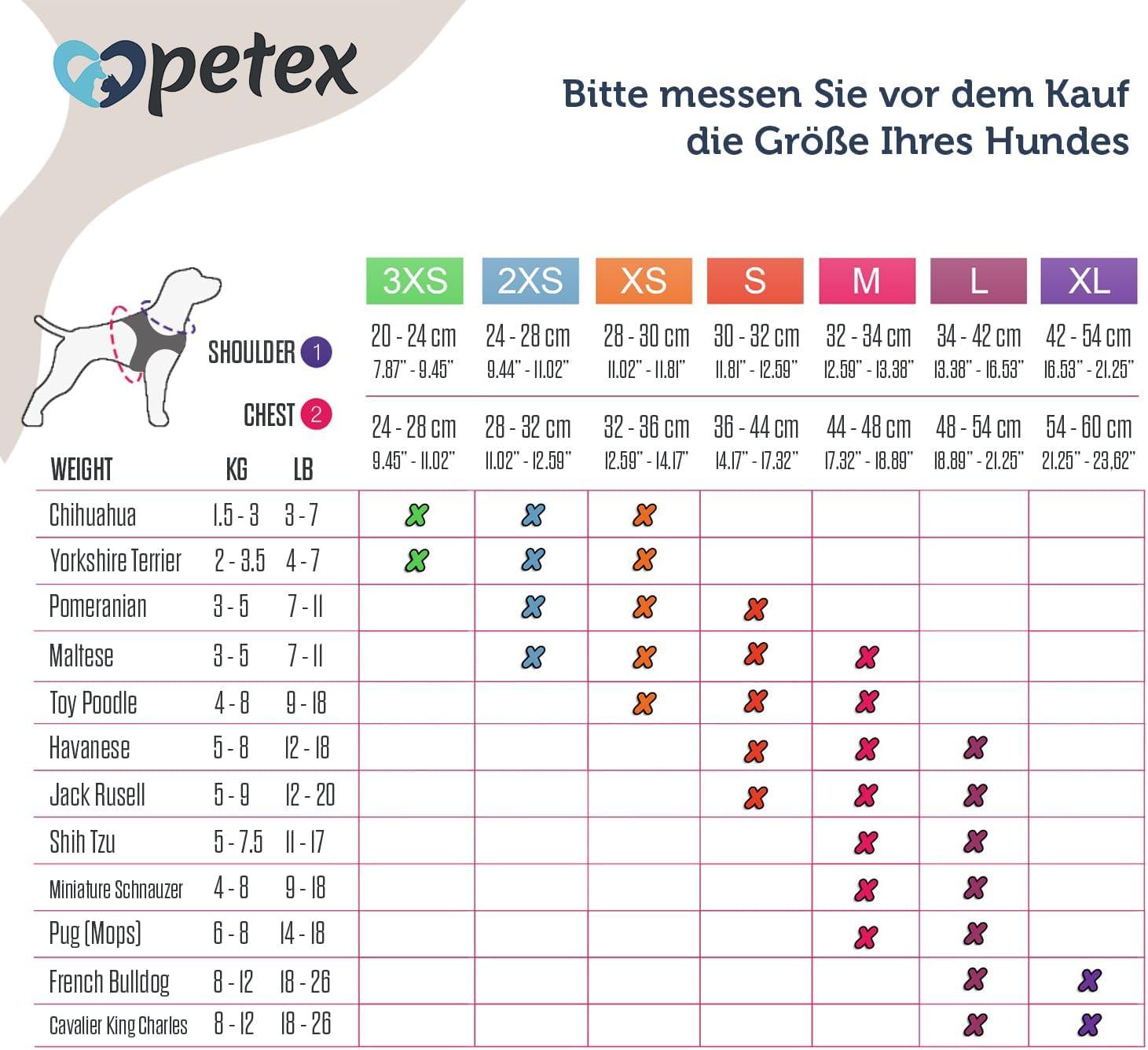 Petex Dog Harness for Small & Medium Dogs - TUV Tested Made in Europe ...