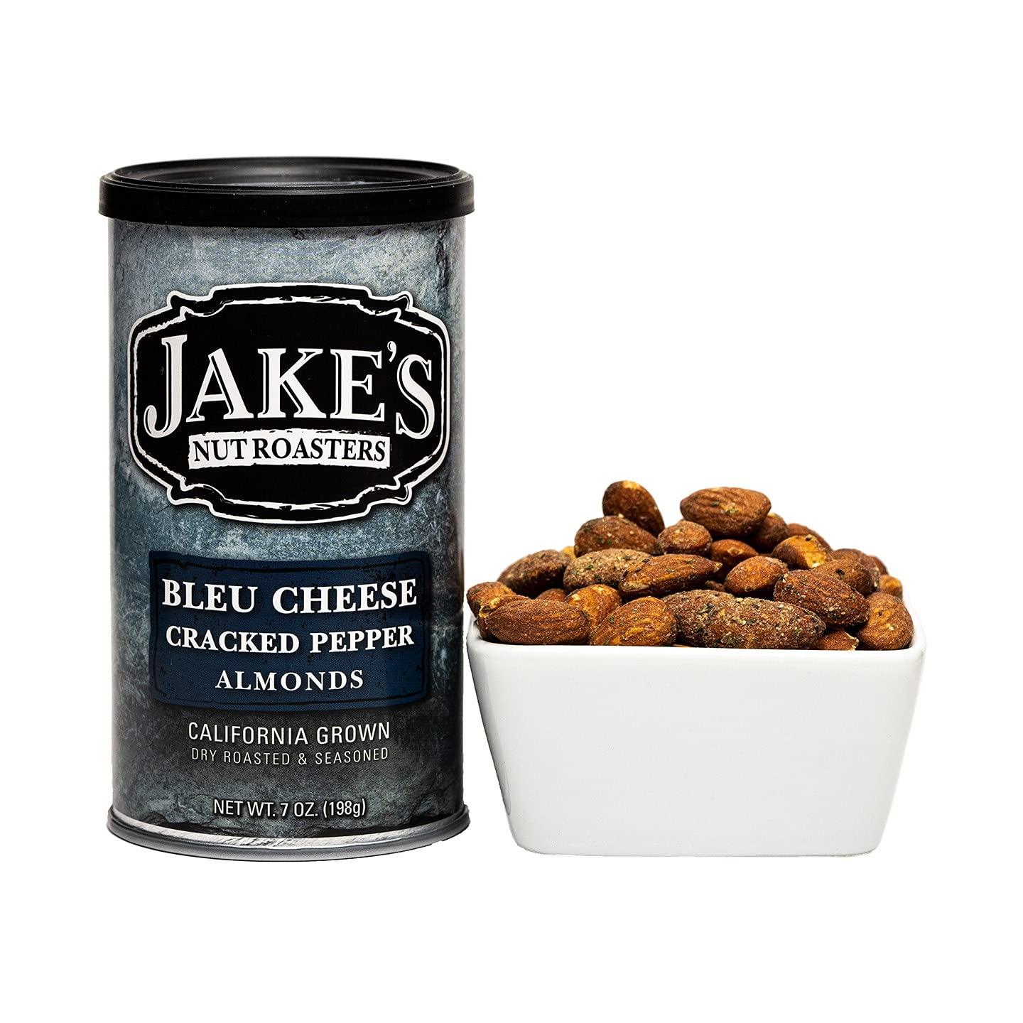Jake's Nut Roasters Bleu Cheese Cracked Pepper Almonds - High-Protein ...