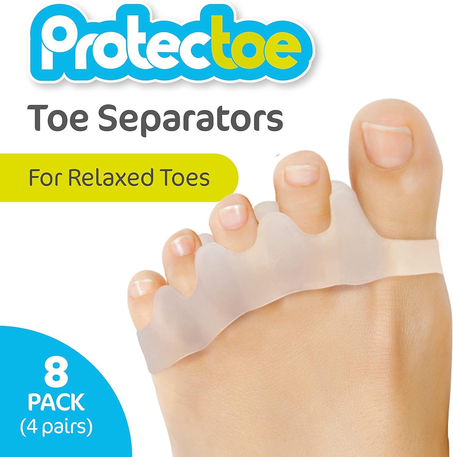 Protectoe Gel Toe Separators - Set of 8 for Overlapping Toes | Toe ...