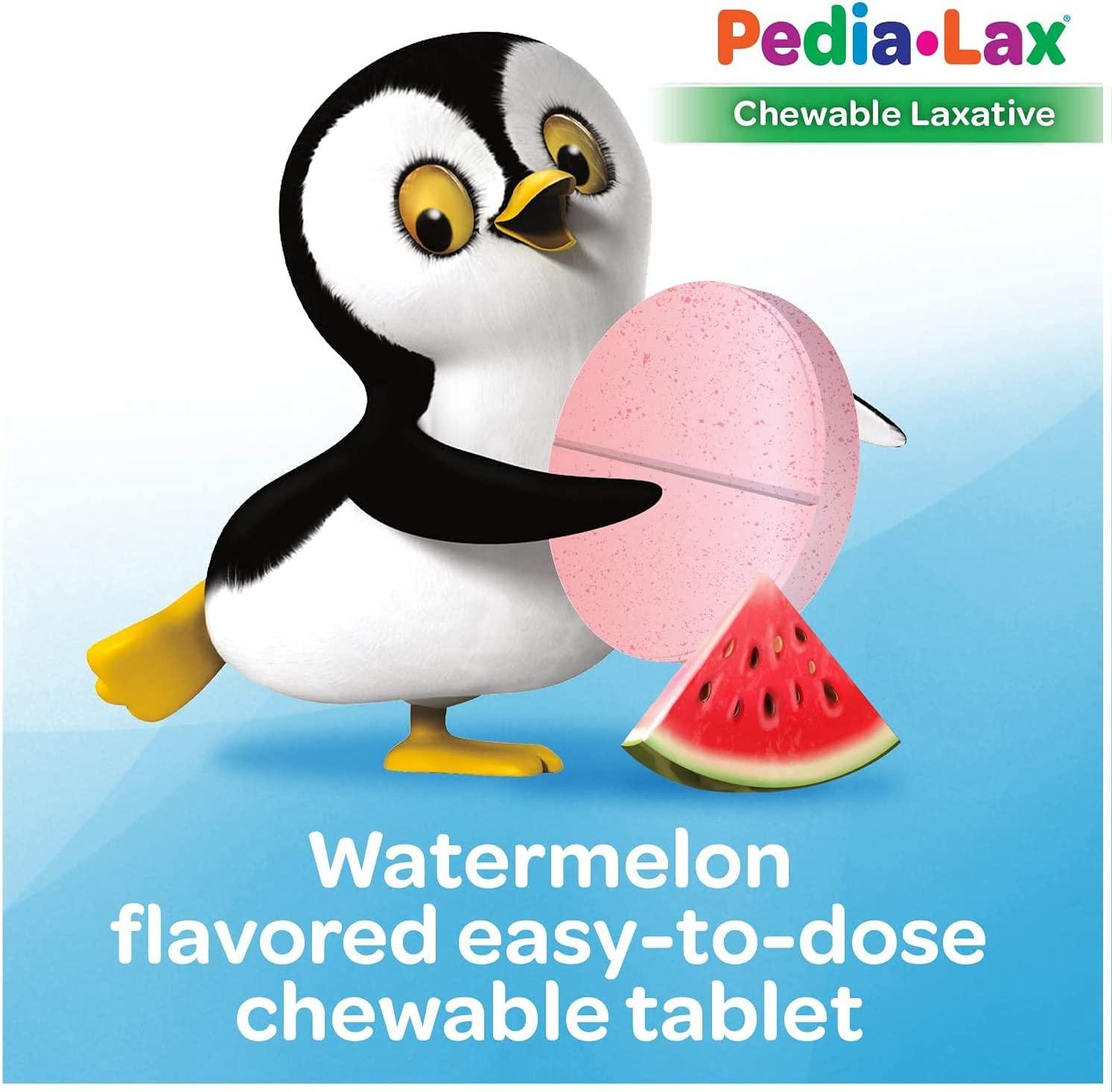 Pedia-Lax Kids Laxative Chewable Tablets, Watermelon Flavor - 30 Count ...