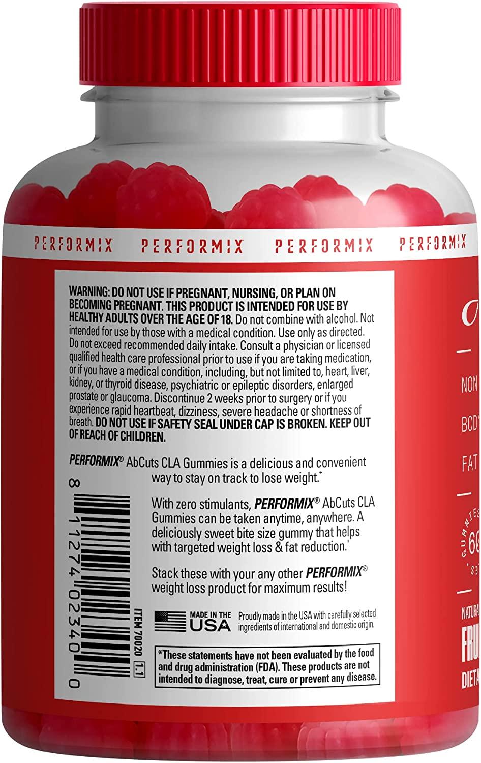 Performix AbCuts CLA Gummies - 60 Fruit Punch Gummies for Body ...
