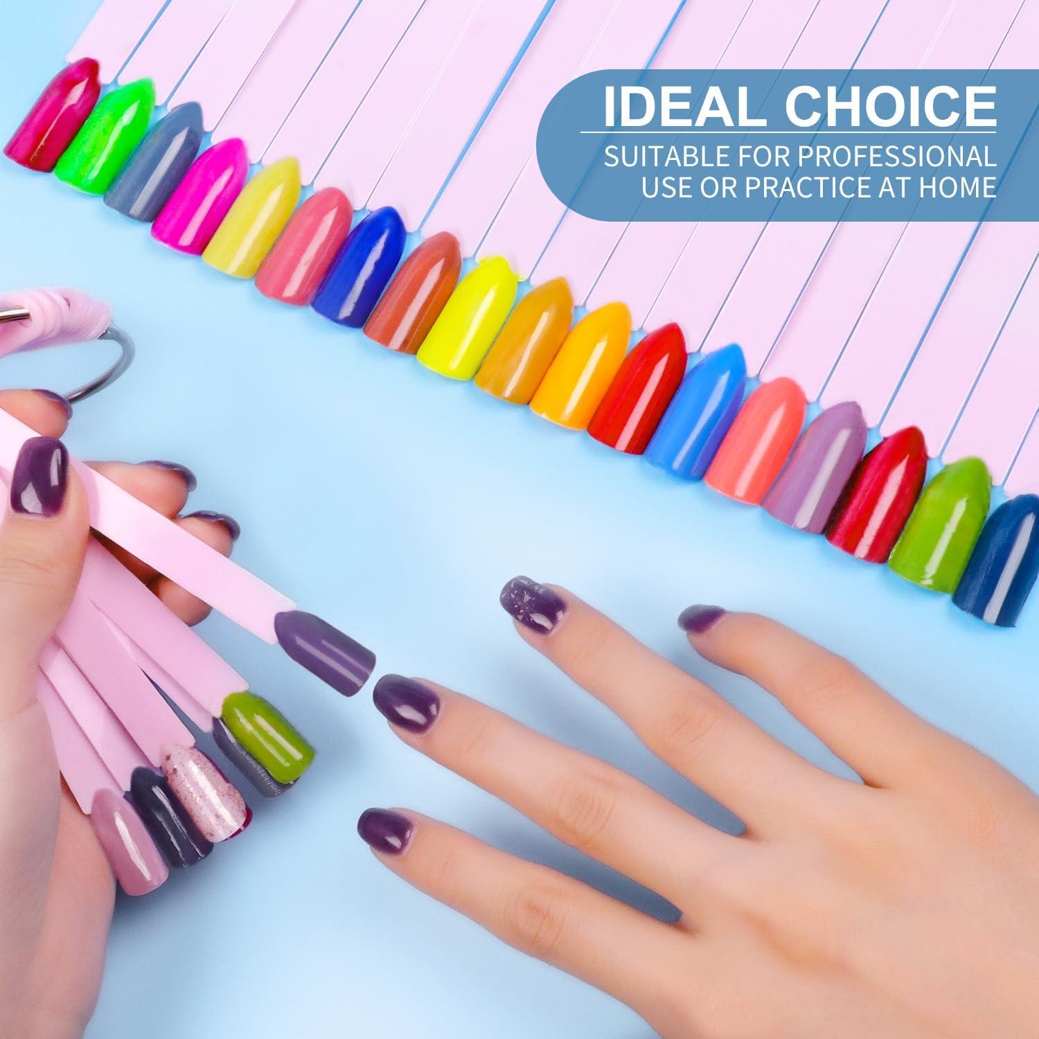 100PCS Transparent Fake Nail Display Sticks for Nail Art Practice ...