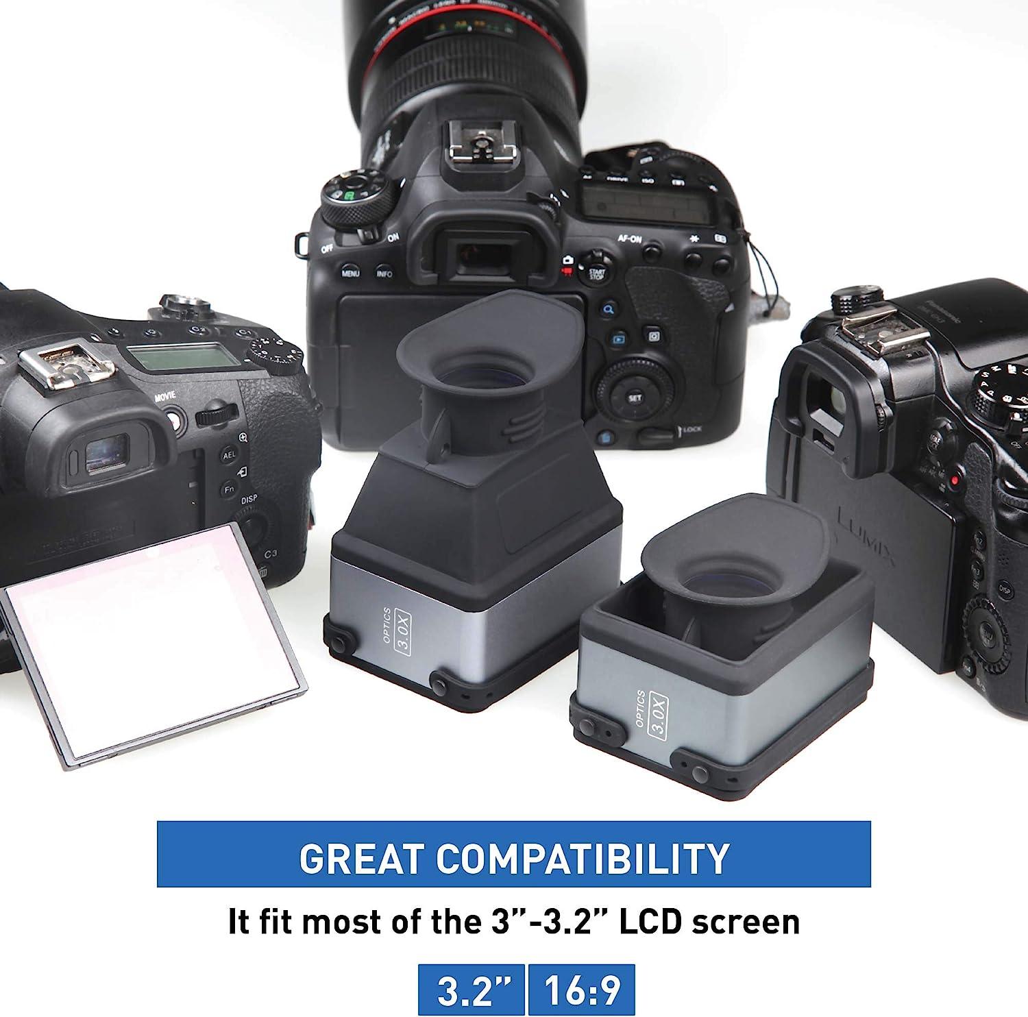 Kamerar CVF-1 Collapsible LCD Viewfinder 3X Magnifier for 3.0-3.2 DSRL ...