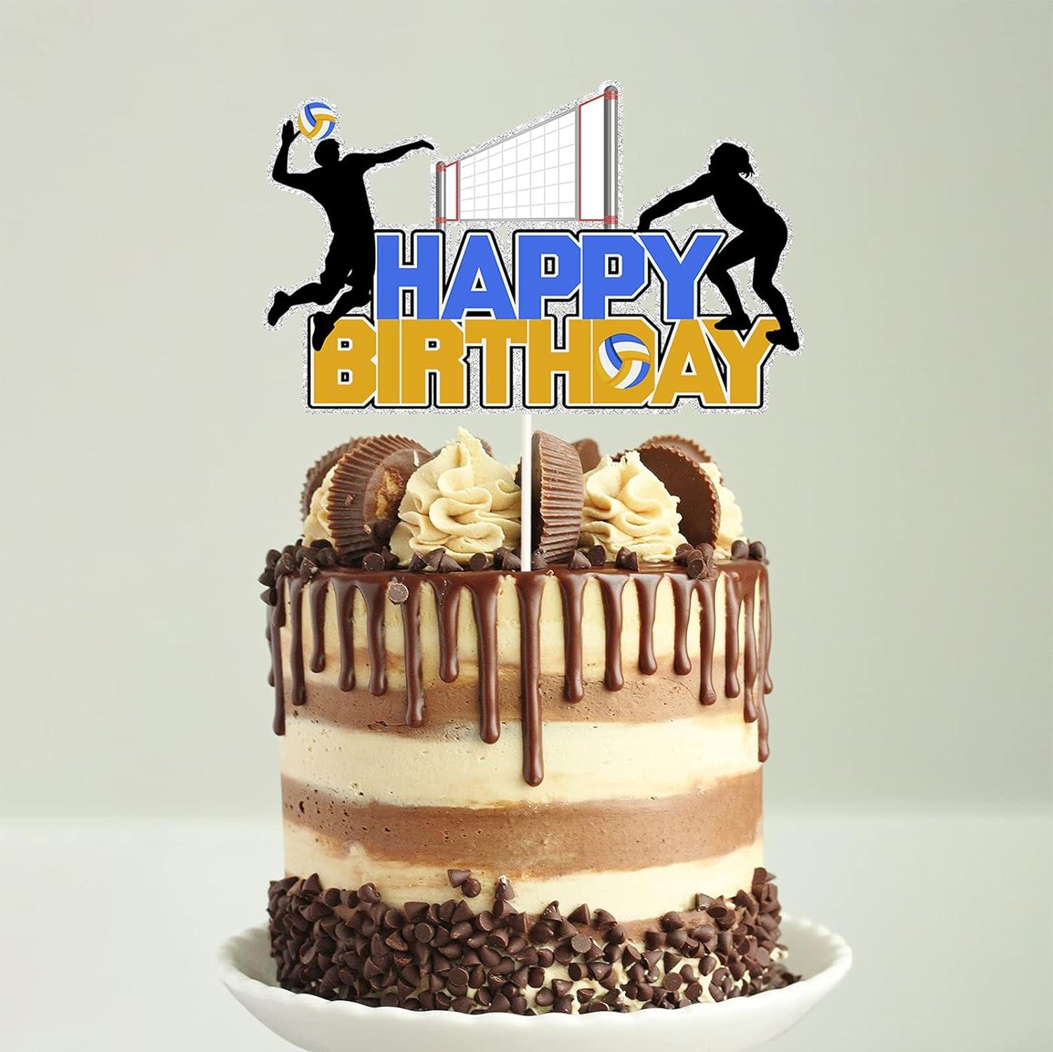 Volleyball Theme HAPPY BIRTHDAY Cake Topper Sport Theme Birthday ...