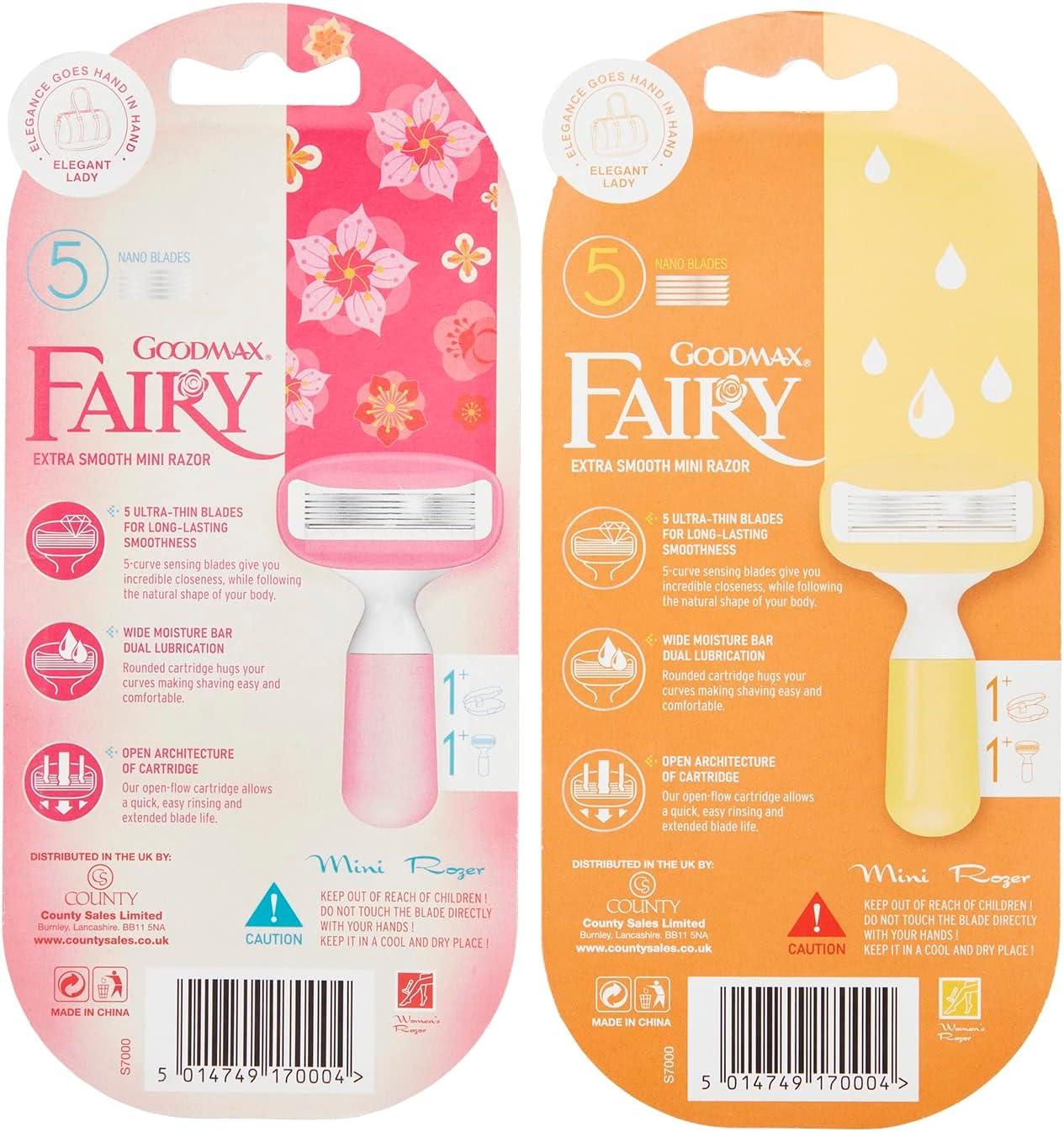 Goodmax Fairy Mini Lady Razor - Travel Size With Case - 5 Nano Blade ...