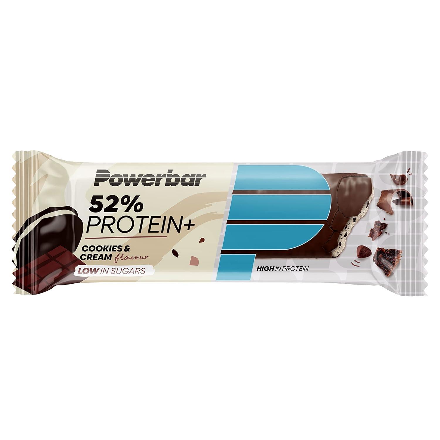 Powerbar 52% Protein Plus Cookies & Cream - 20 x 50g High Protein Low ...