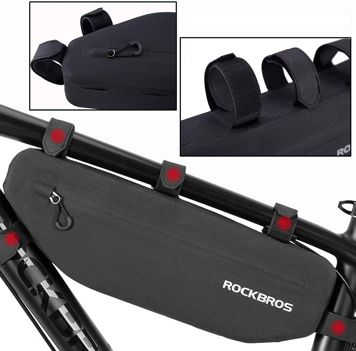 ROCKBROS Waterproof Bicycle Frame Bag - 3L Triangle Bag - Black ...
