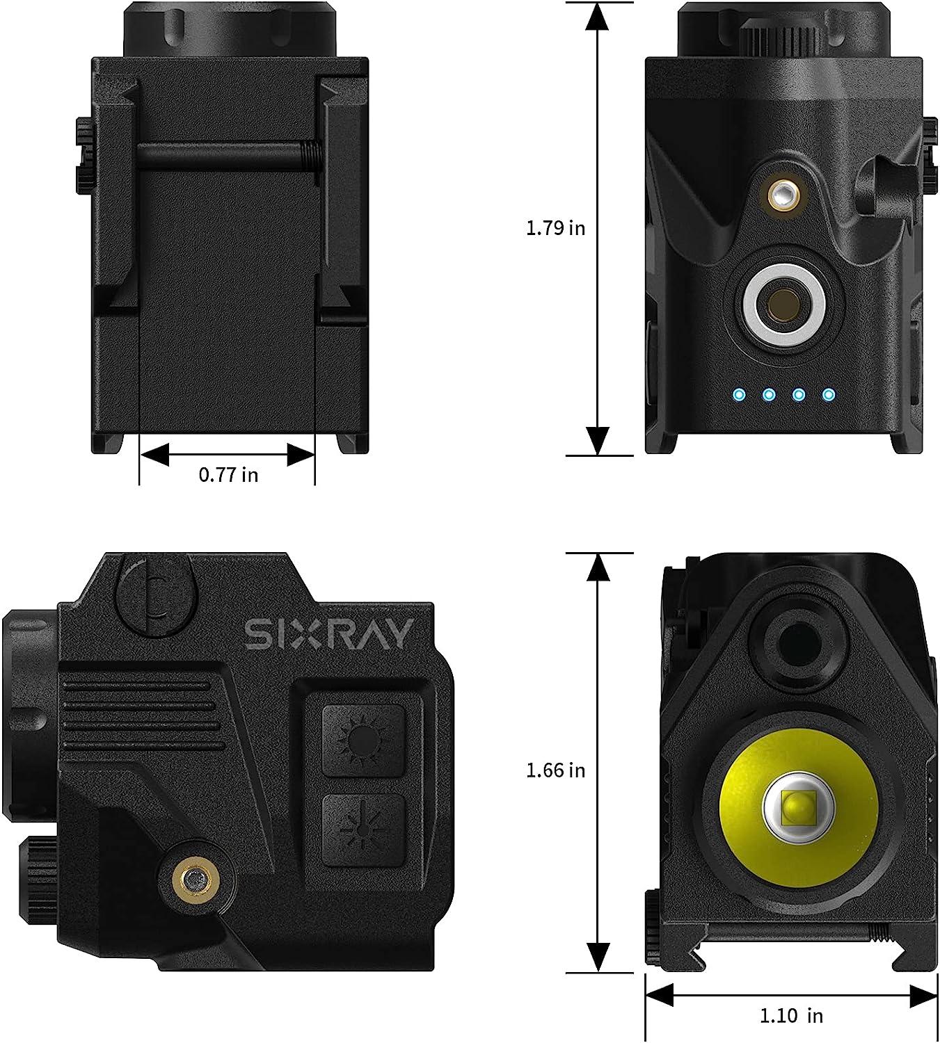 SIXRAY Pistol Light Laser Sight Gun Light 420 Lumens LED Picatinny Weaver Rail with Magnetic ...
