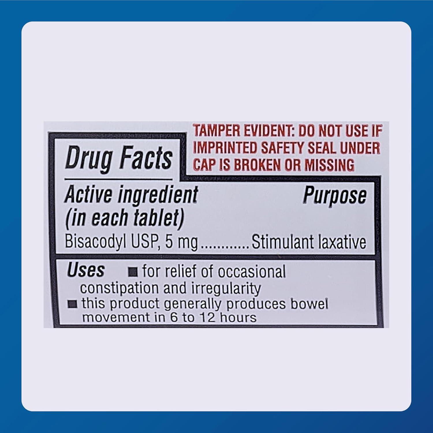 Bisacodyl 5MG Generic Laxative Coated Tablets 1000 Count x 4 Bottles ...