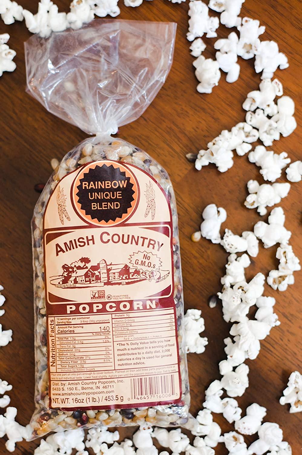 Amish Country Rainbow Popcorn Kernels - 1 lb Bag | Non-GMO & Gluten ...