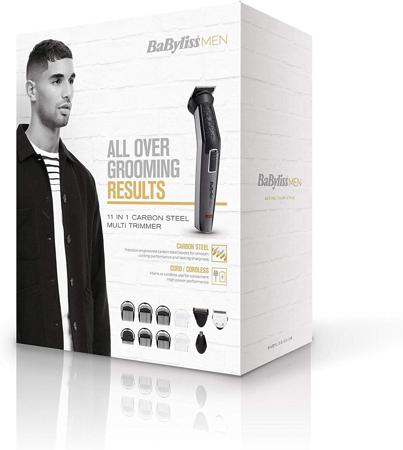 BaByliss MEN 11 in 1 Carbon Titanium Grooming Kit with Nose Trimmer and ...