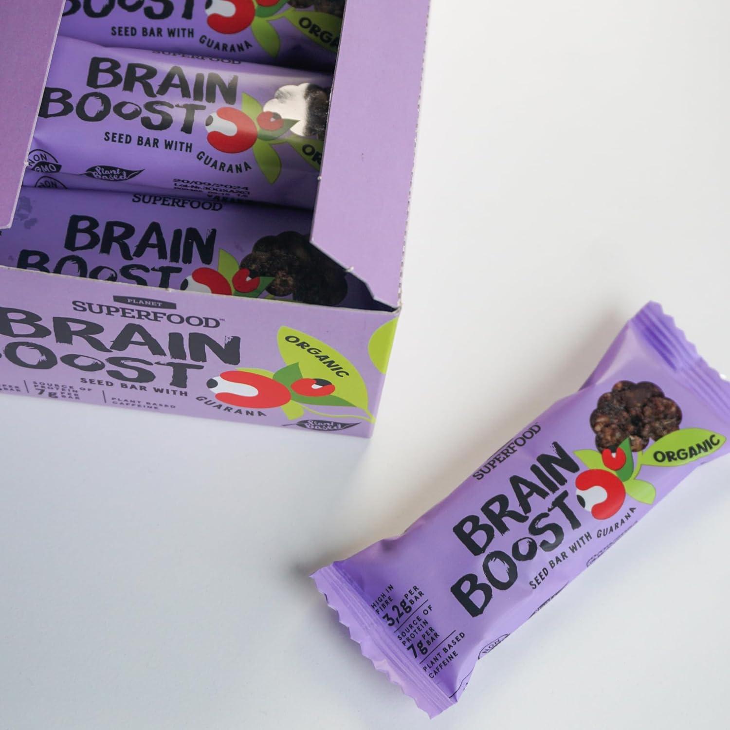 Organic Seed Bars with Guarana - 24 x 35g - Brain Boost with Caffeine ...