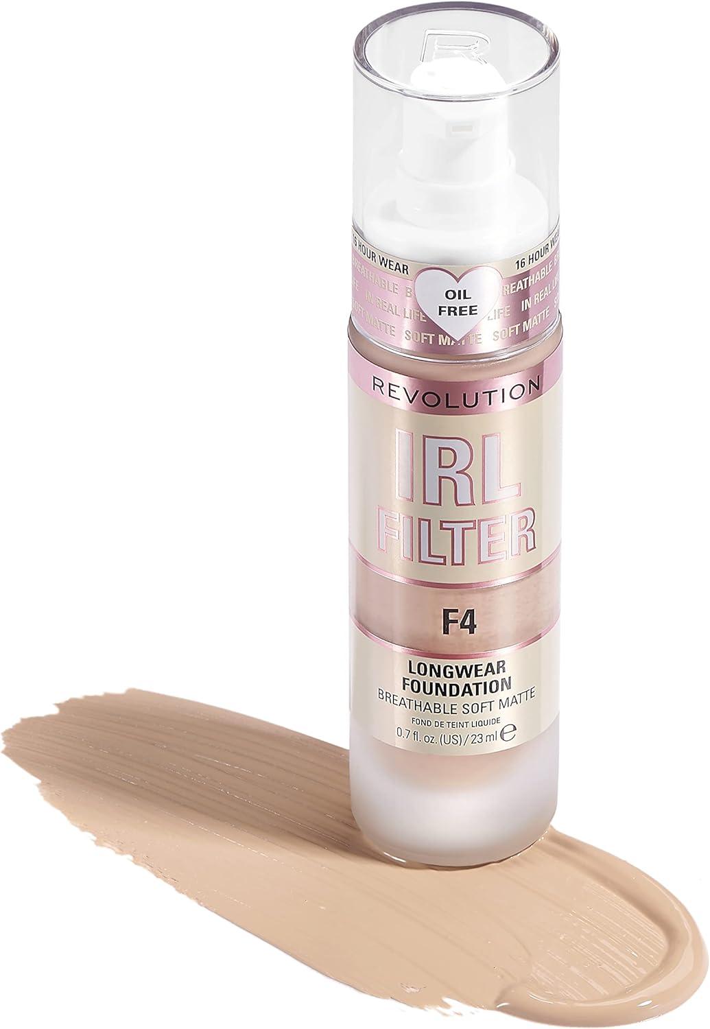 Makeup Revolution IRL Filter Longwear Foundation F4 23ml - Matte Finish ...