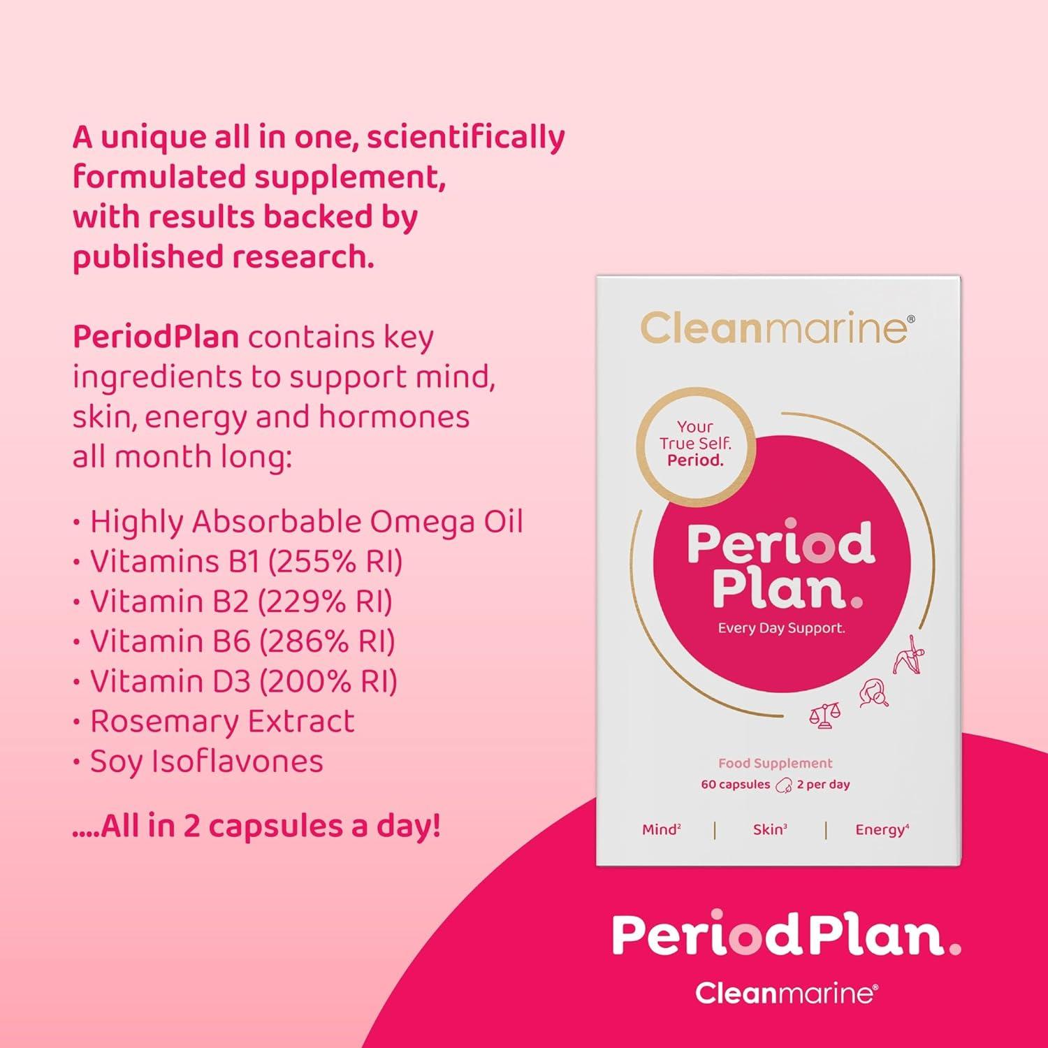 Cleanmarine Period Plan | Hormonal Support & Balance | 120 Capsules ...