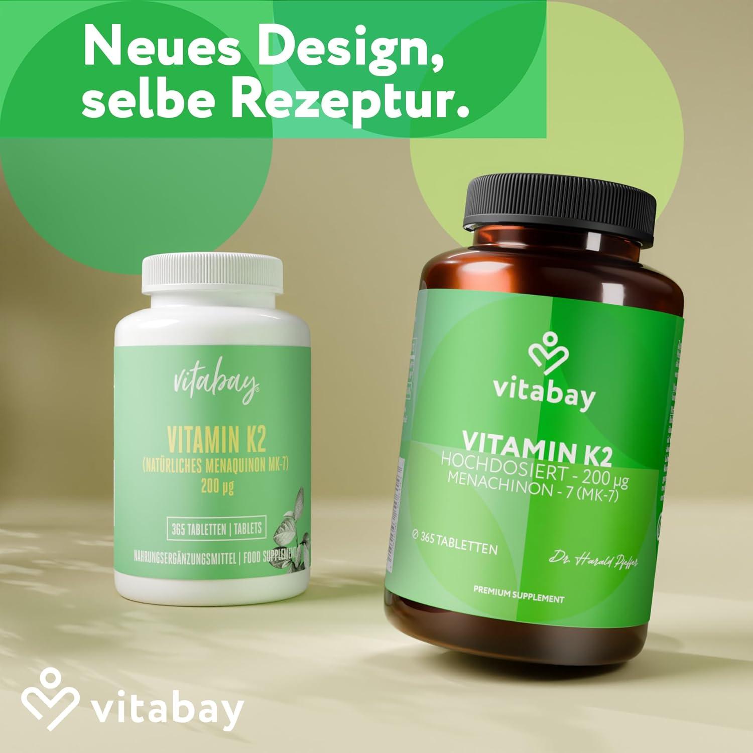 Buy Vitabay Vitamin K2 200 g - Vegan MK7 Tablets | 365 High Dose All ...