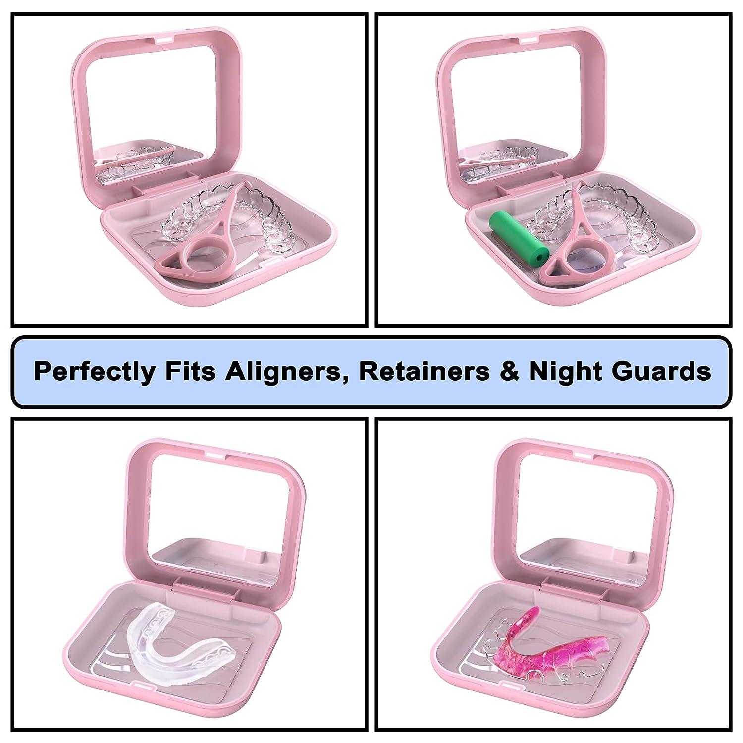 Invisalign Aligner Case with Mirror and Removal Tool - Pink | Premium ...