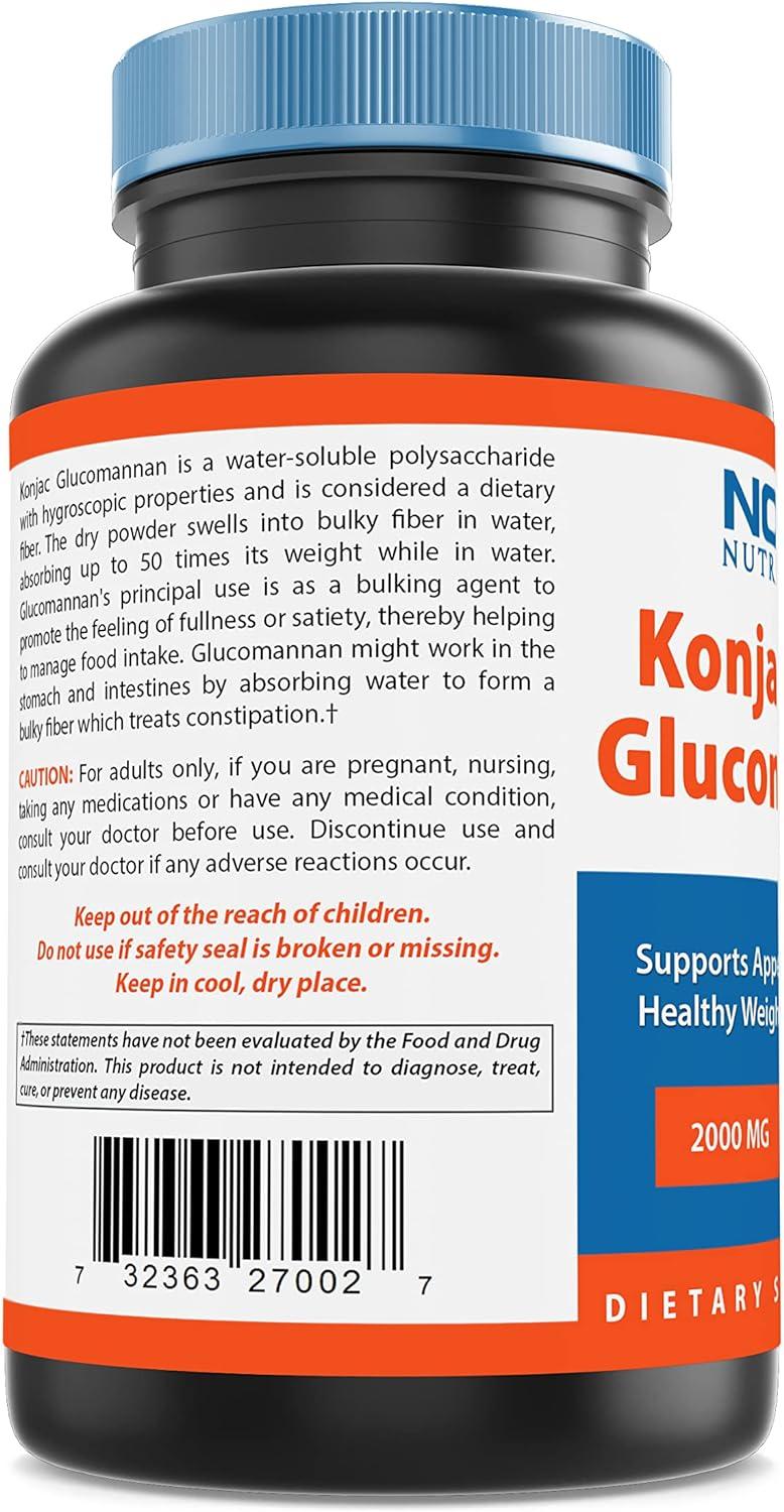 Nova Nutritions Konjac Root Glucomannan Capsules 2000mg 2 Pack - 360 ...