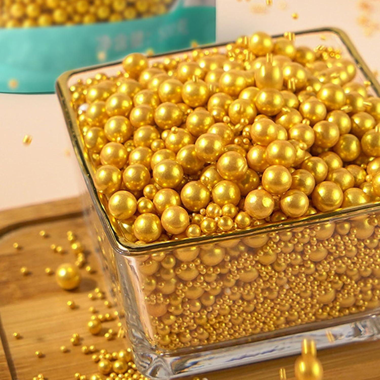 Select Edible Pearls Baked With Love | 130g | Gold Sugar Cake Sprinkles ...
