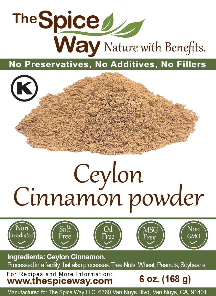 The Spice Way True Cinnamon Ceylon Powder - 6 oz - Authentic Ceylon Cinnamon for Cooking ...