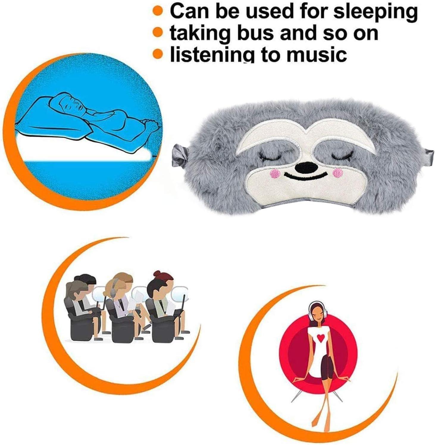 ULIFEMALL Cute Sloth Sleeping Mask - Soft Plush Blindfold for Kids ...