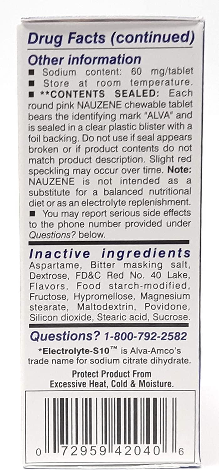 Nauzene Chew Tabs 40ct - Fast-Acting Relief for Nausea - Pack of 1 ...