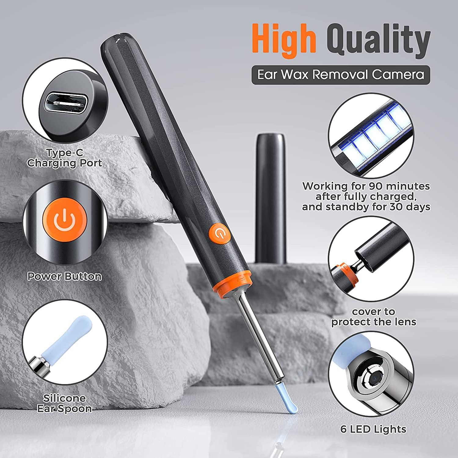 Ear Cleaner with Camera | Ear Wax Removal Kit with 8 Pcs Ear Set | Ear ...