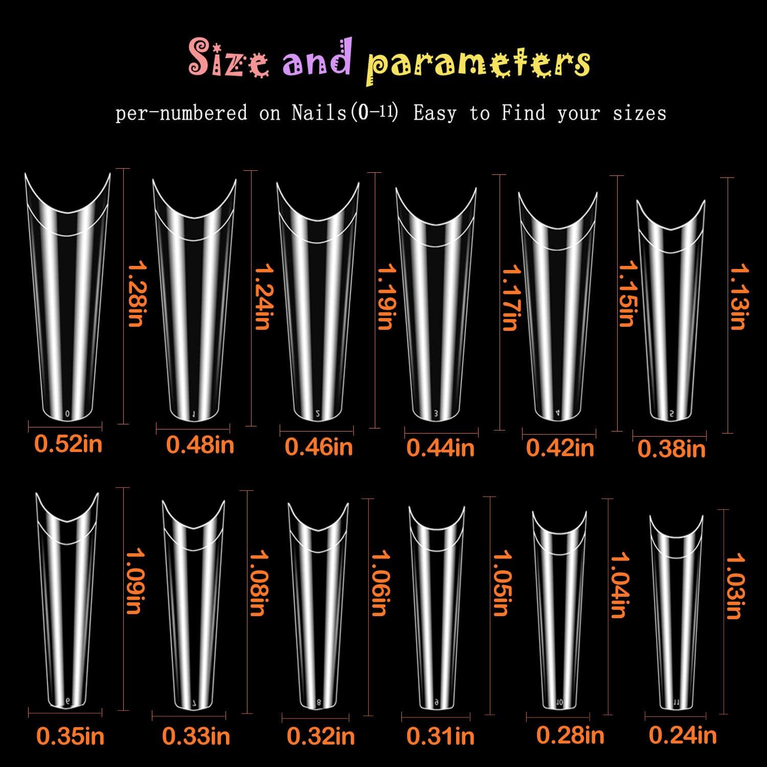 Magic Armor 600-Piece French Nail Tips | Press-On Ballerina Nails with ...