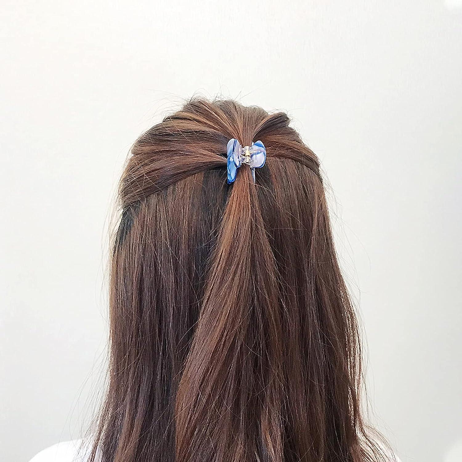 6 PCS Vintage Mini Hair Claw Clips for Women - Tortoise Hair Jaw Clips ...