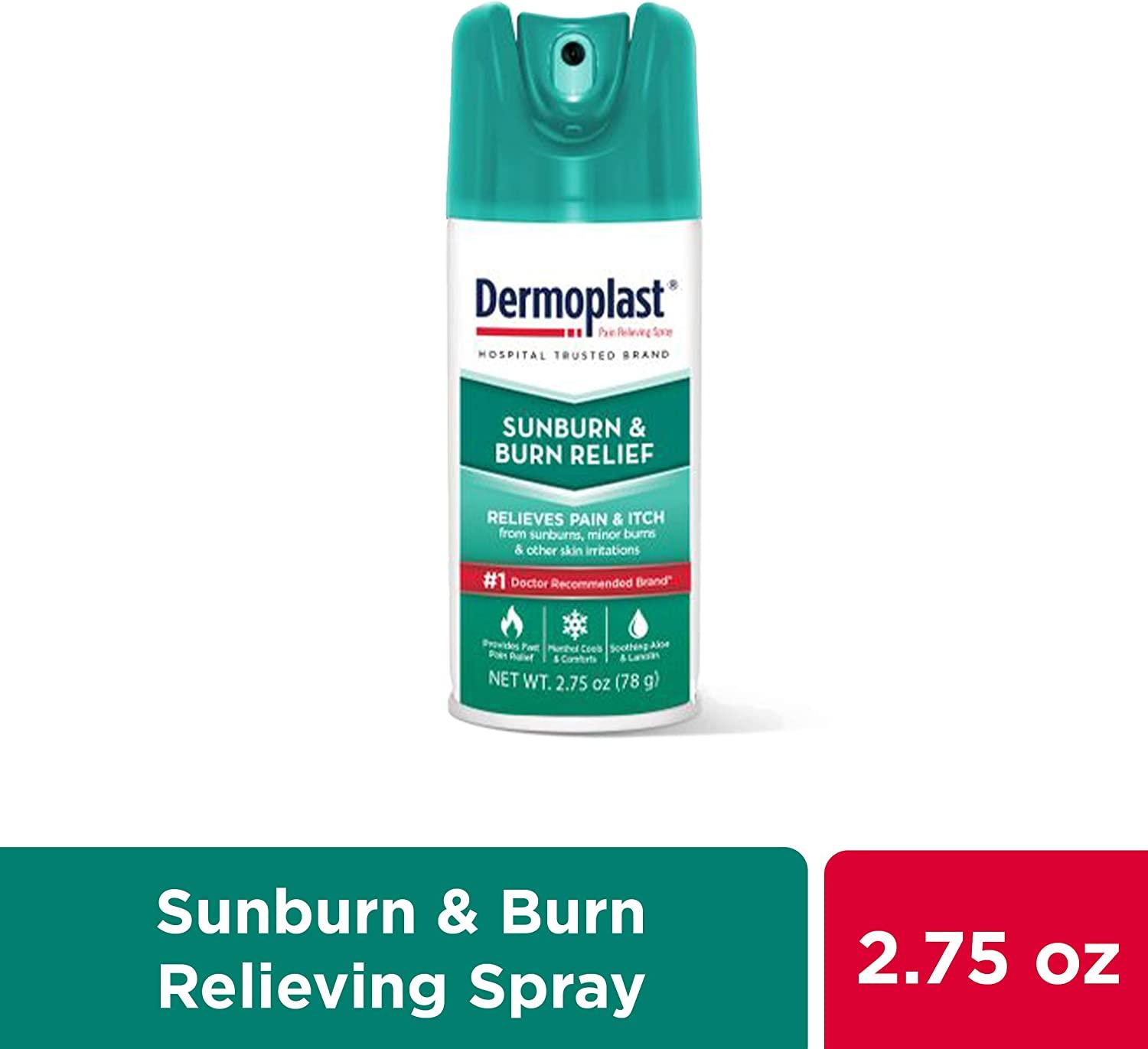 Dermoplast Sunburn Relief Spray with Benzocaine, Menthol, Aloe ...