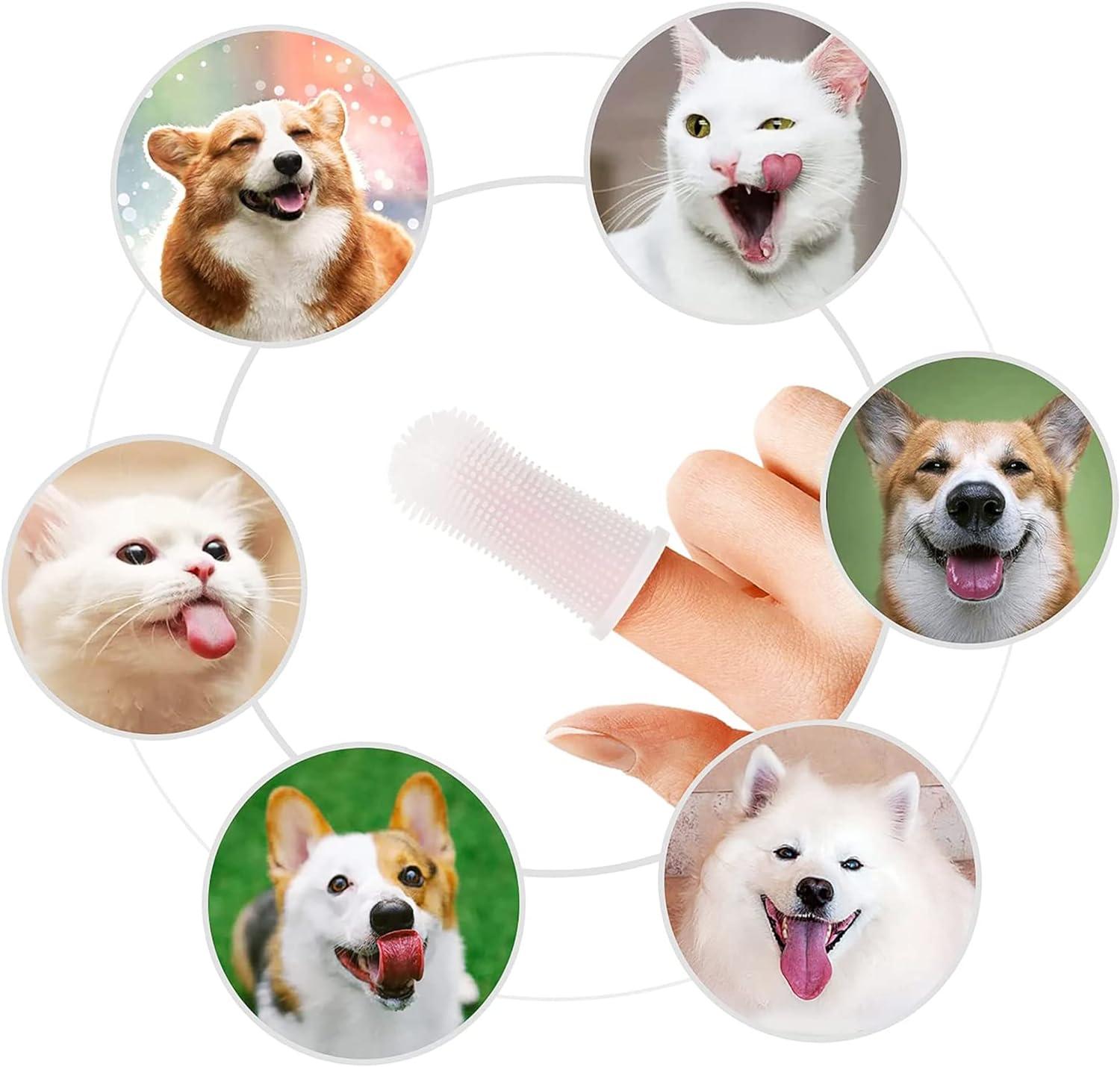 Cat Toothbrush 3 Pack 360 Full Surround Dog Toothbrush Finger Nontoxic ...