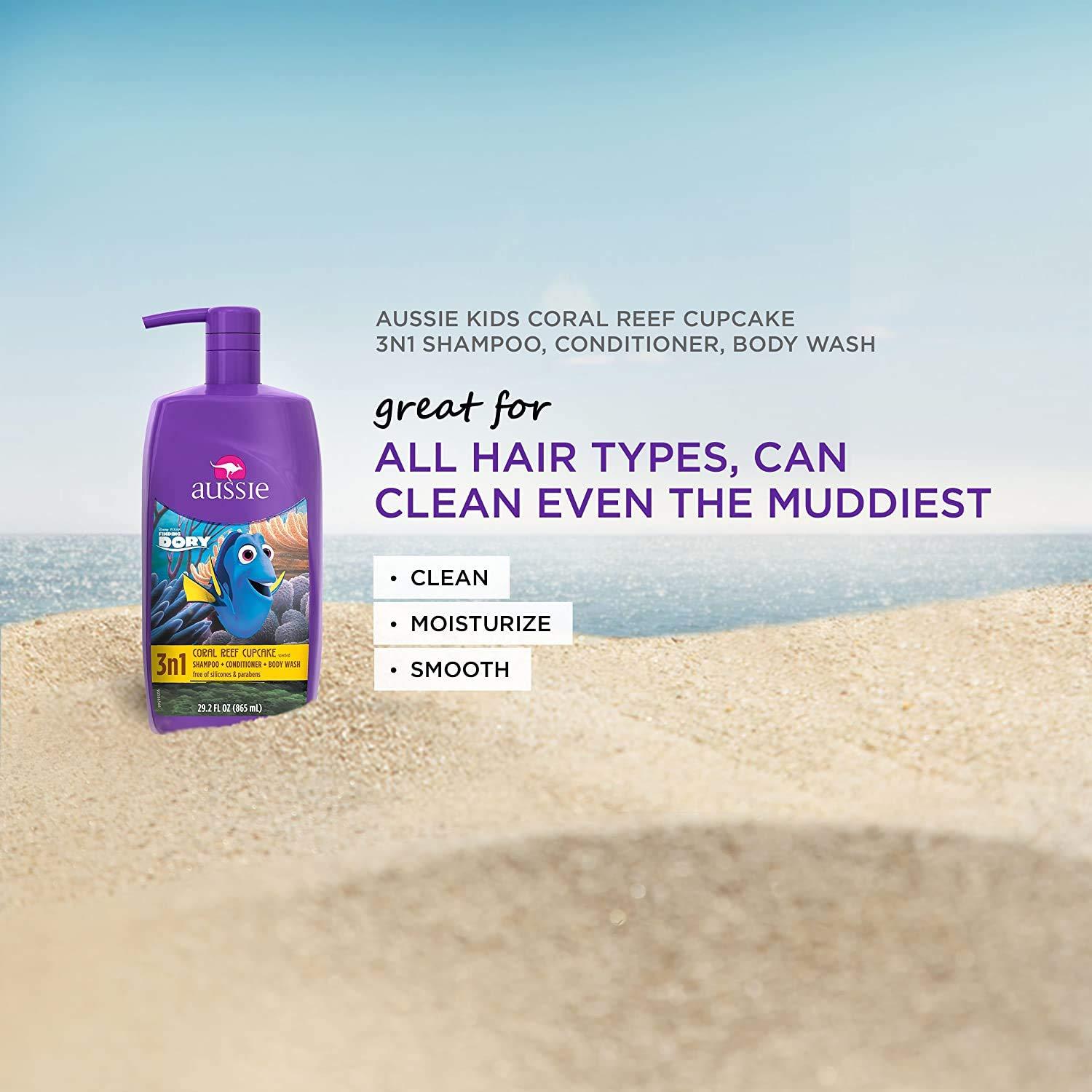 Aussie Kids Coral Reef Cupcake 3-In-1 Shampoo, Conditioner & Body Wash ...