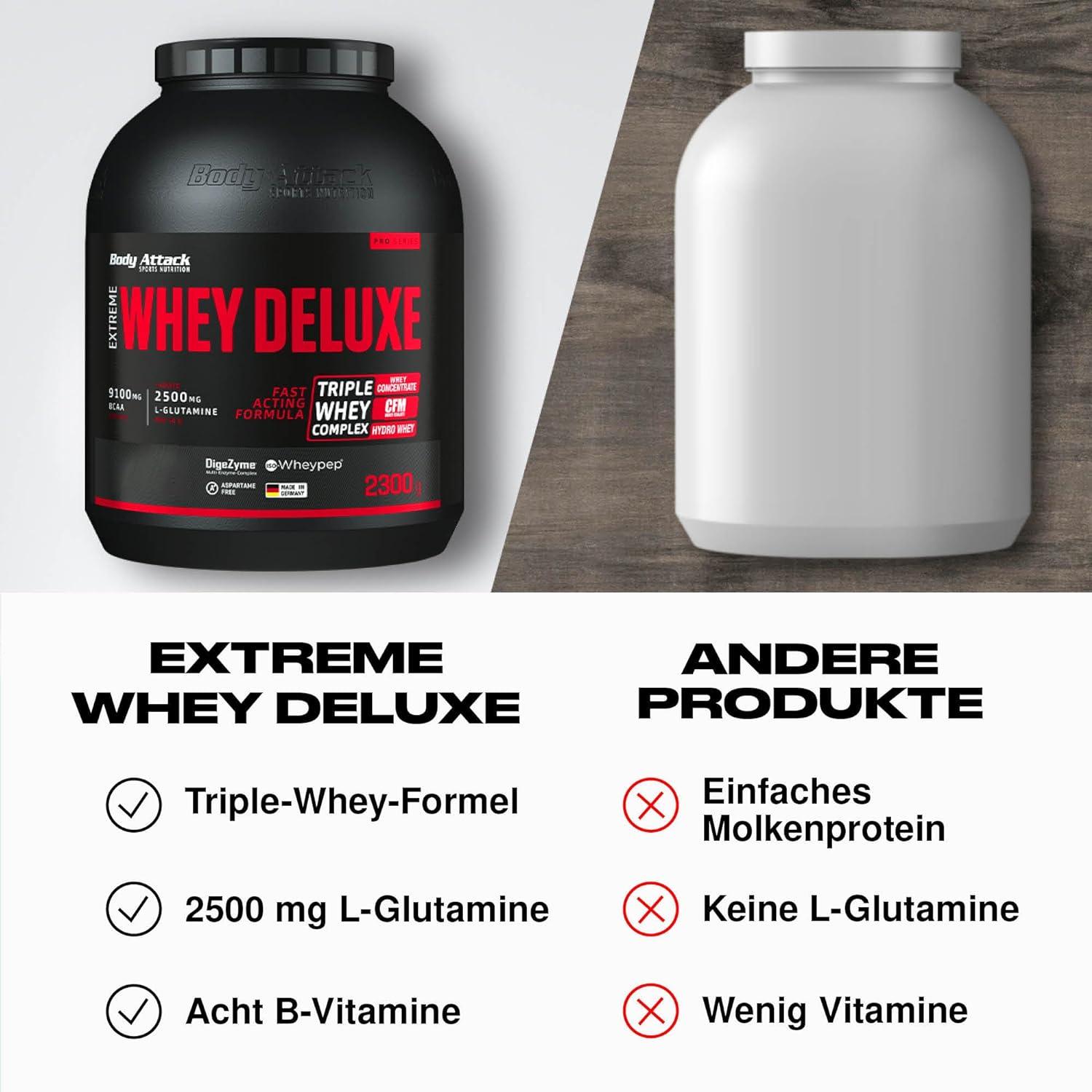 Body Attack Extreme Whey Deluxe - Strawberry Cream 2.3kg | German ...